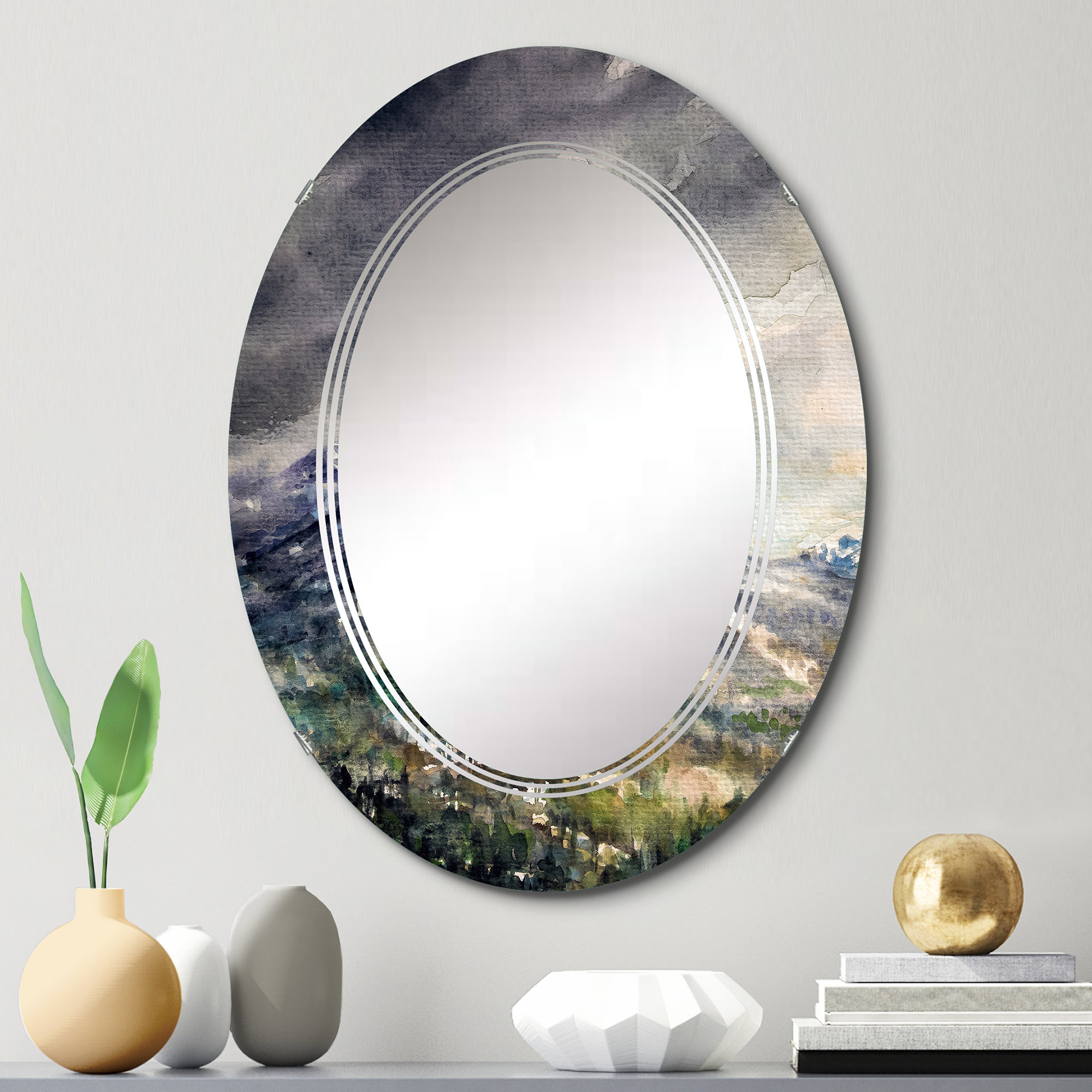 East Urban Home Rimes Oval Wall Mounted Bathroom / Vanity Mirror ...