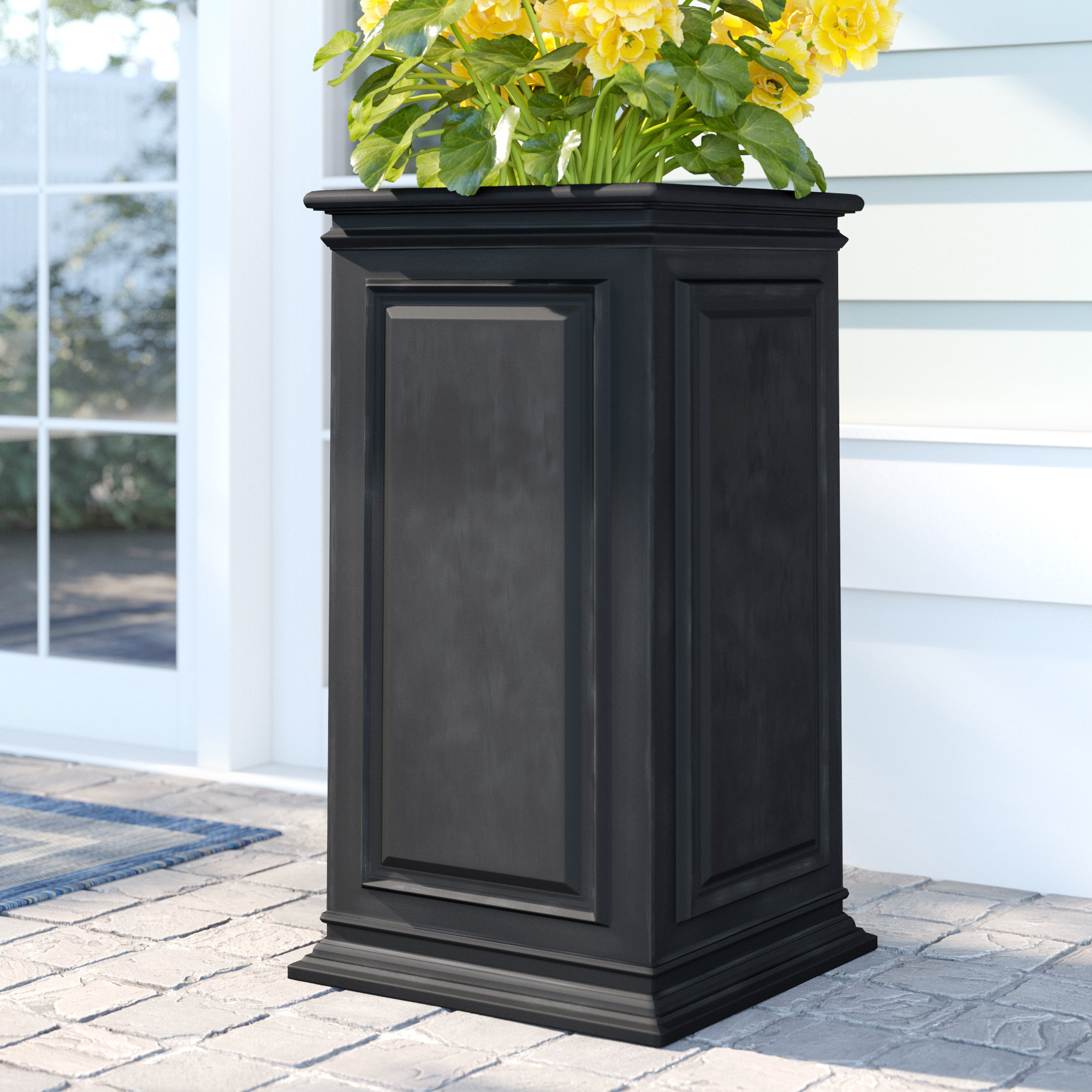 Charlton Home® Strafford Tall Cube Self Watering Polyethylene Pot ...