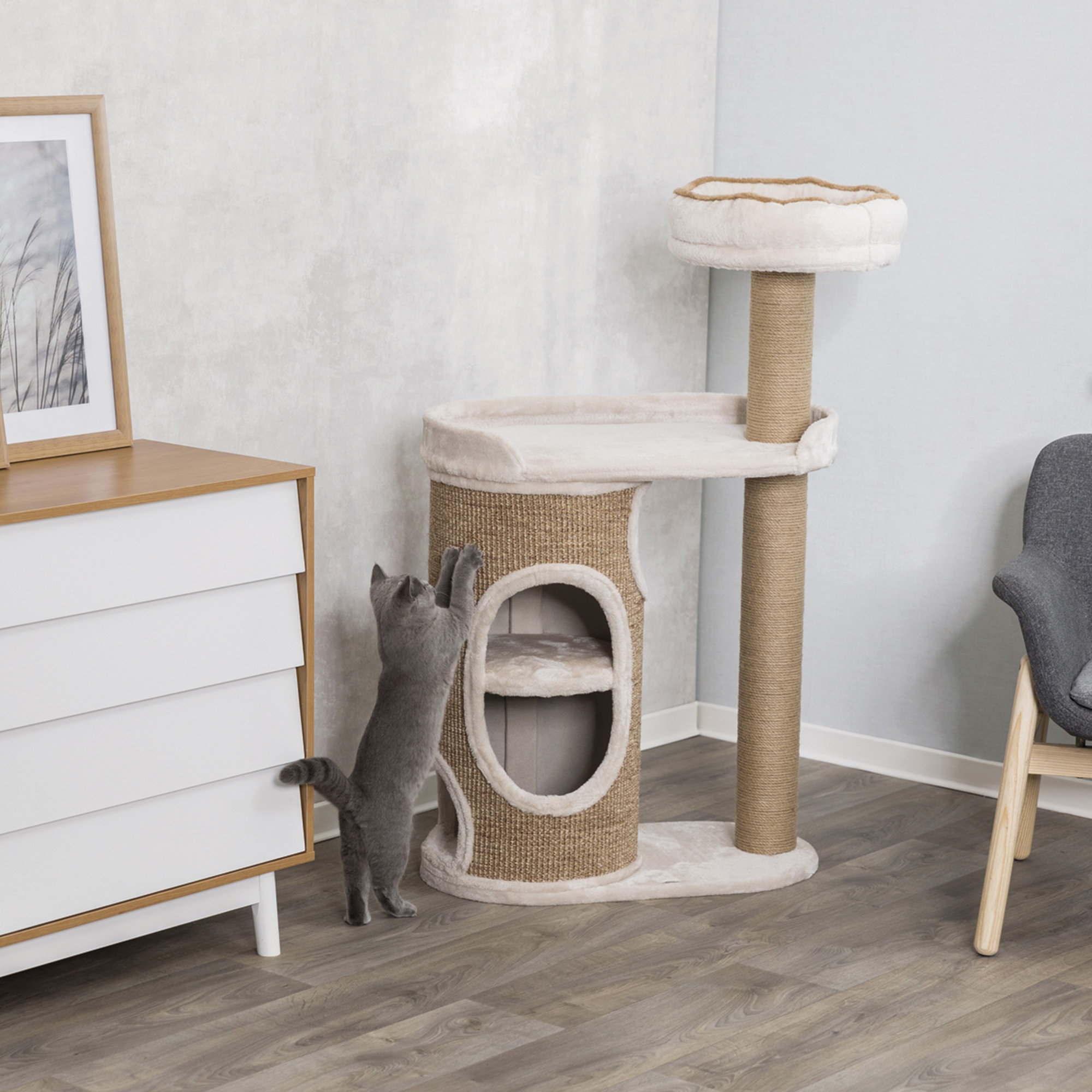 TRIXIE Falco 46" Cat Tree, 2-Level Cat Scratcher, 2-Story Sisal Covered ...