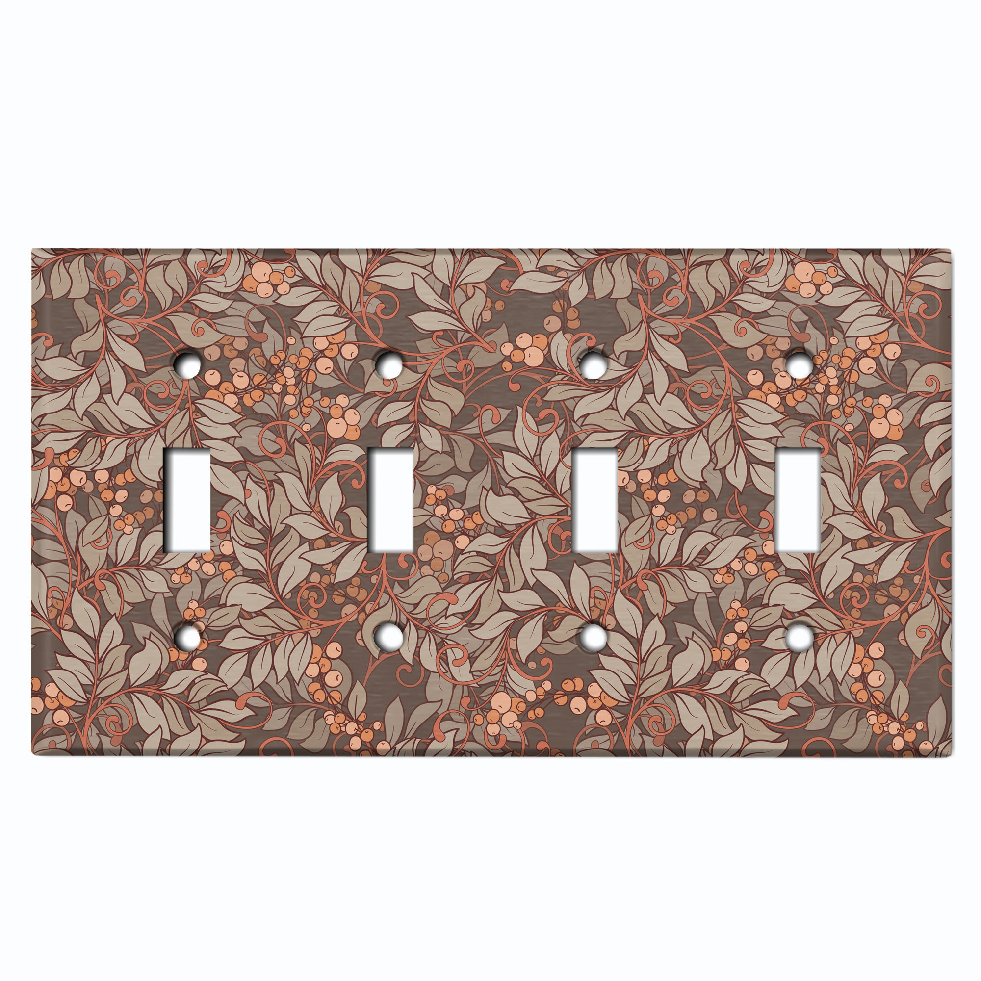 WorldAcc Tree Branch Autumn Leaves Fruit 4-Gang Toggle Light Switch ...