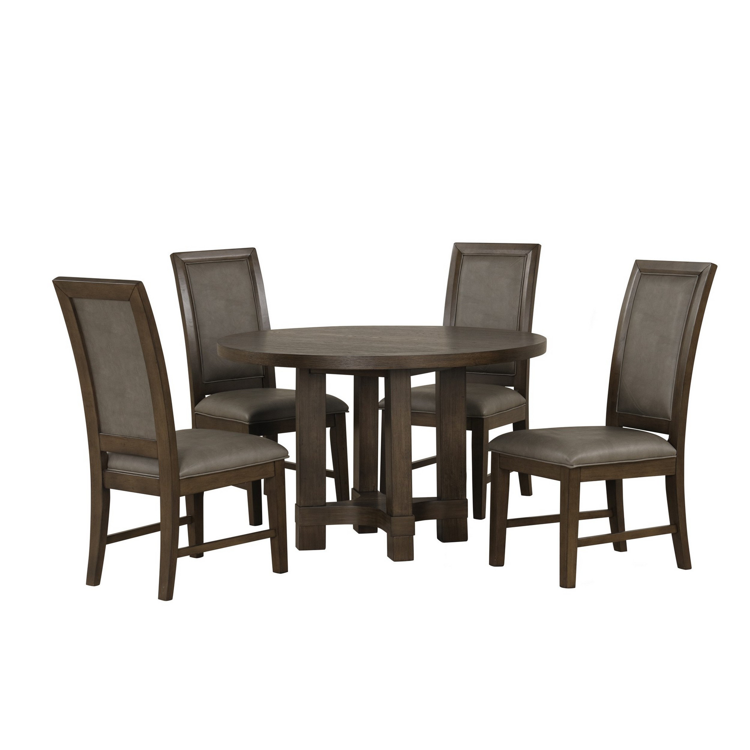 Benjara Cora 48 Inch Dining Table, Round Rubberwood Frame, Brown Ash ...