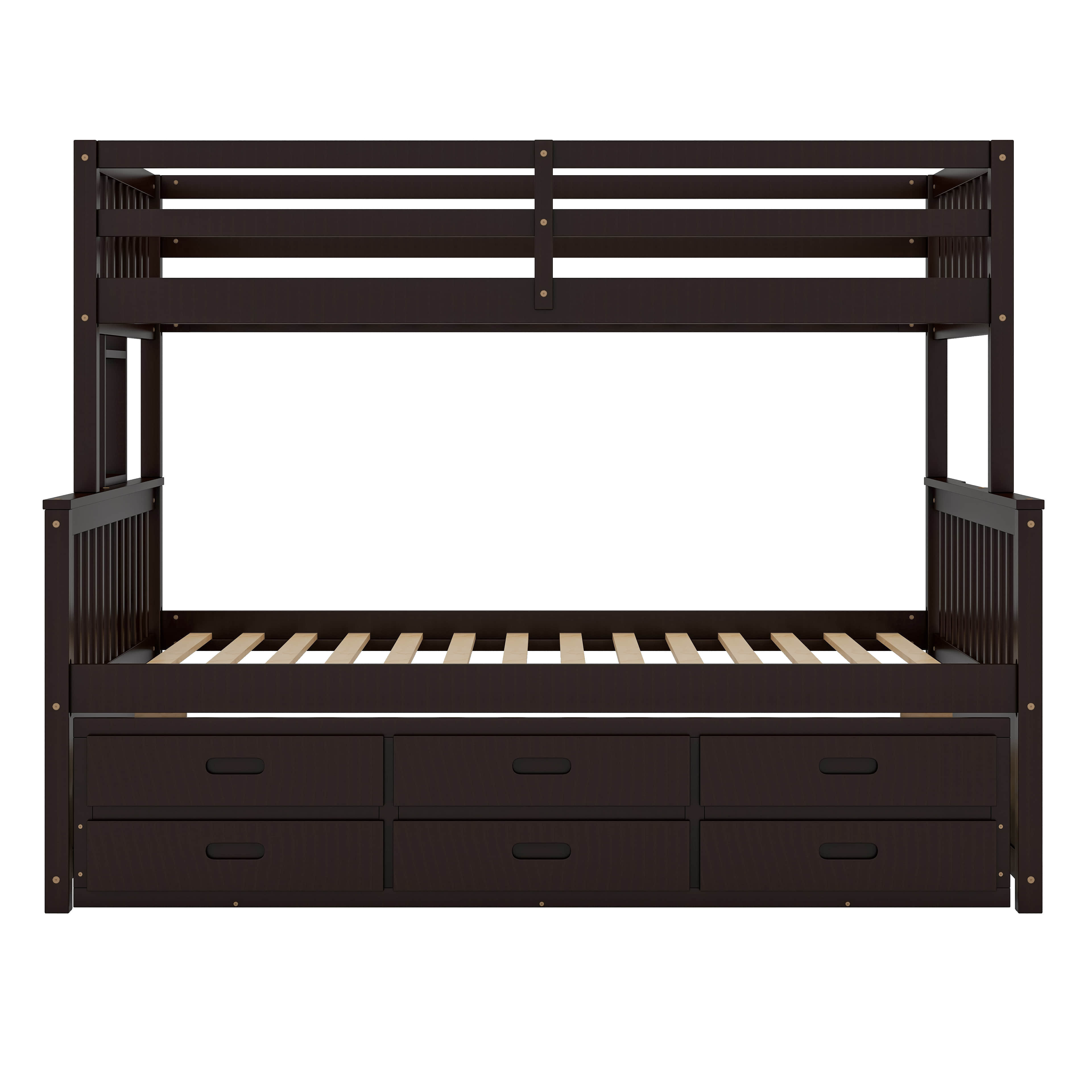 Cosmic Twin Over Full Bunk Bed with Twin size Trundle , Separable Bunk Bed with Drawers | Wayfair