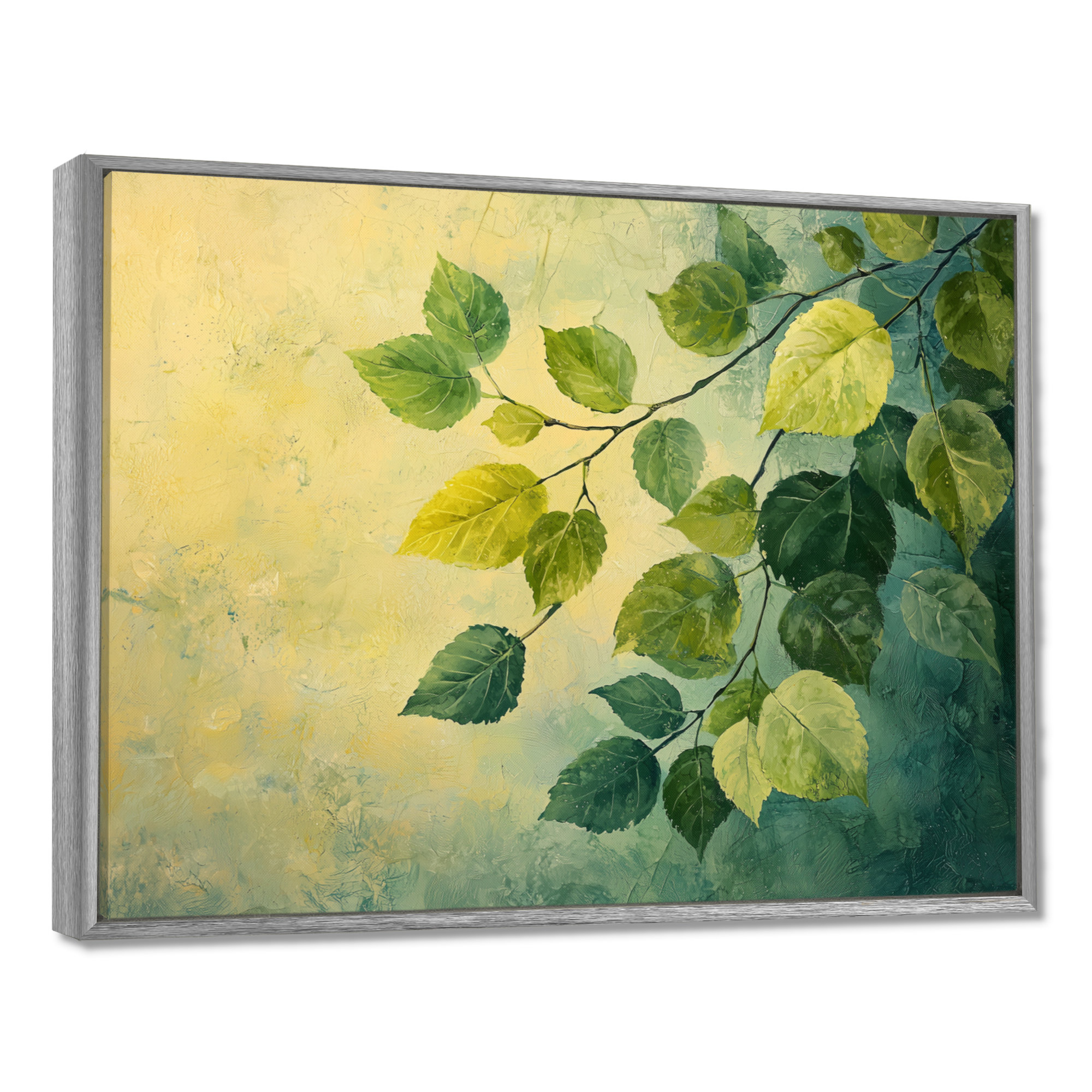 Winston Porter Green Yellow Summer Leaves Foliage Collage IV - Leaves ...