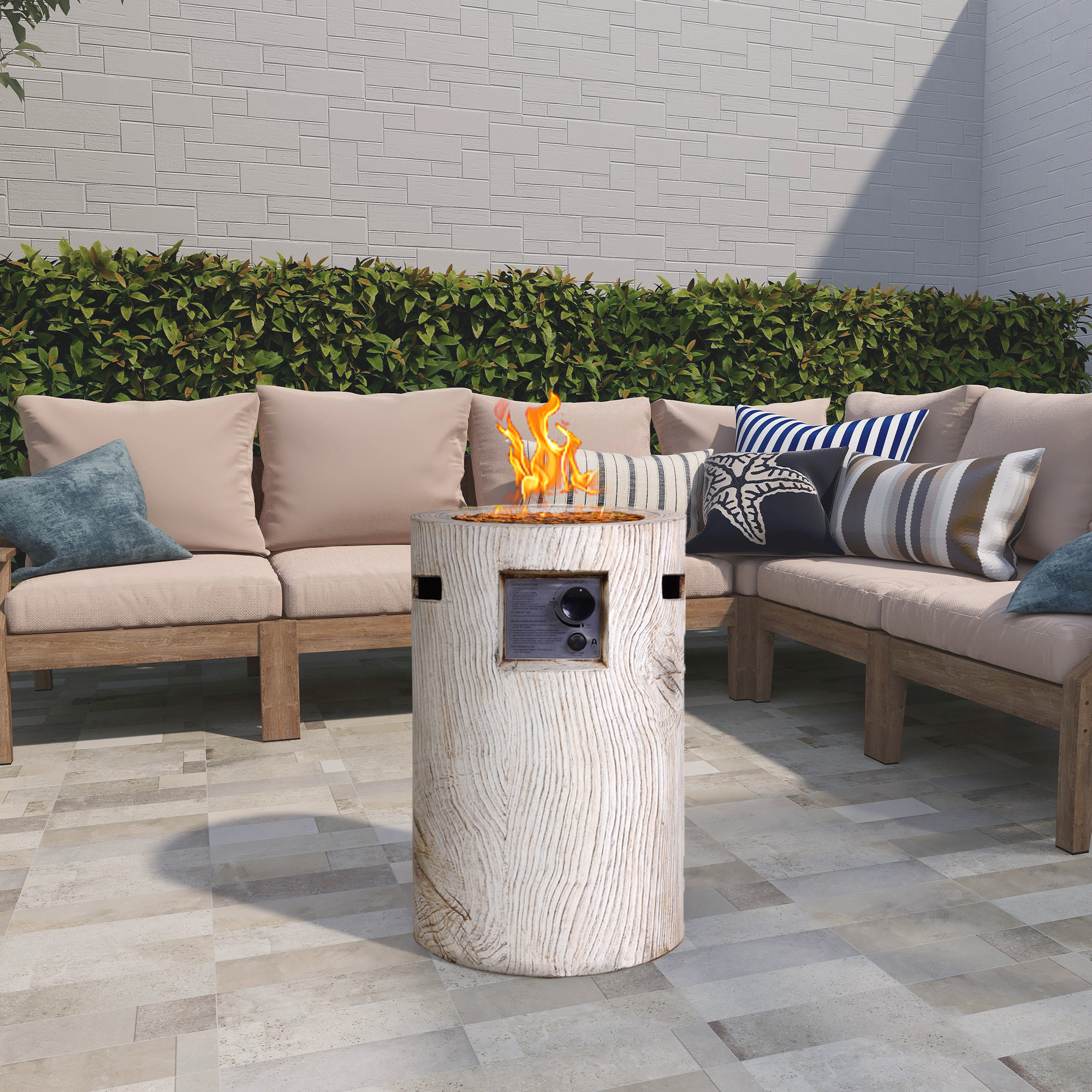 Rosalind Wheeler Geissler 25" H x 16" W Terrafab Propane Outdoor Fire ...