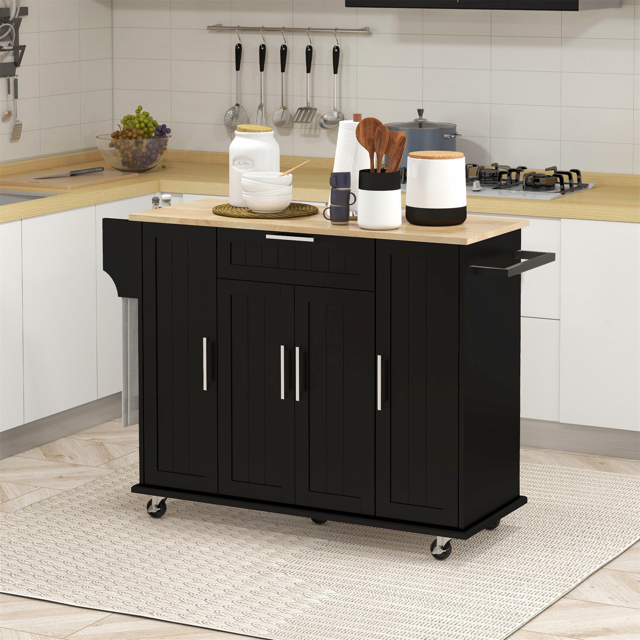Lark Manor™ Charming Rustic-Modern Kitchen Island with Exquisite Top ...