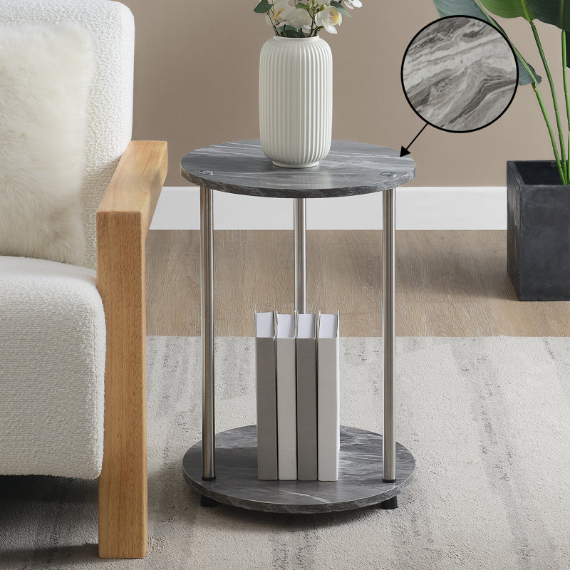 Orren Ellis Edwin 22'' Tall Round End Table with Storage & Reviews ...
