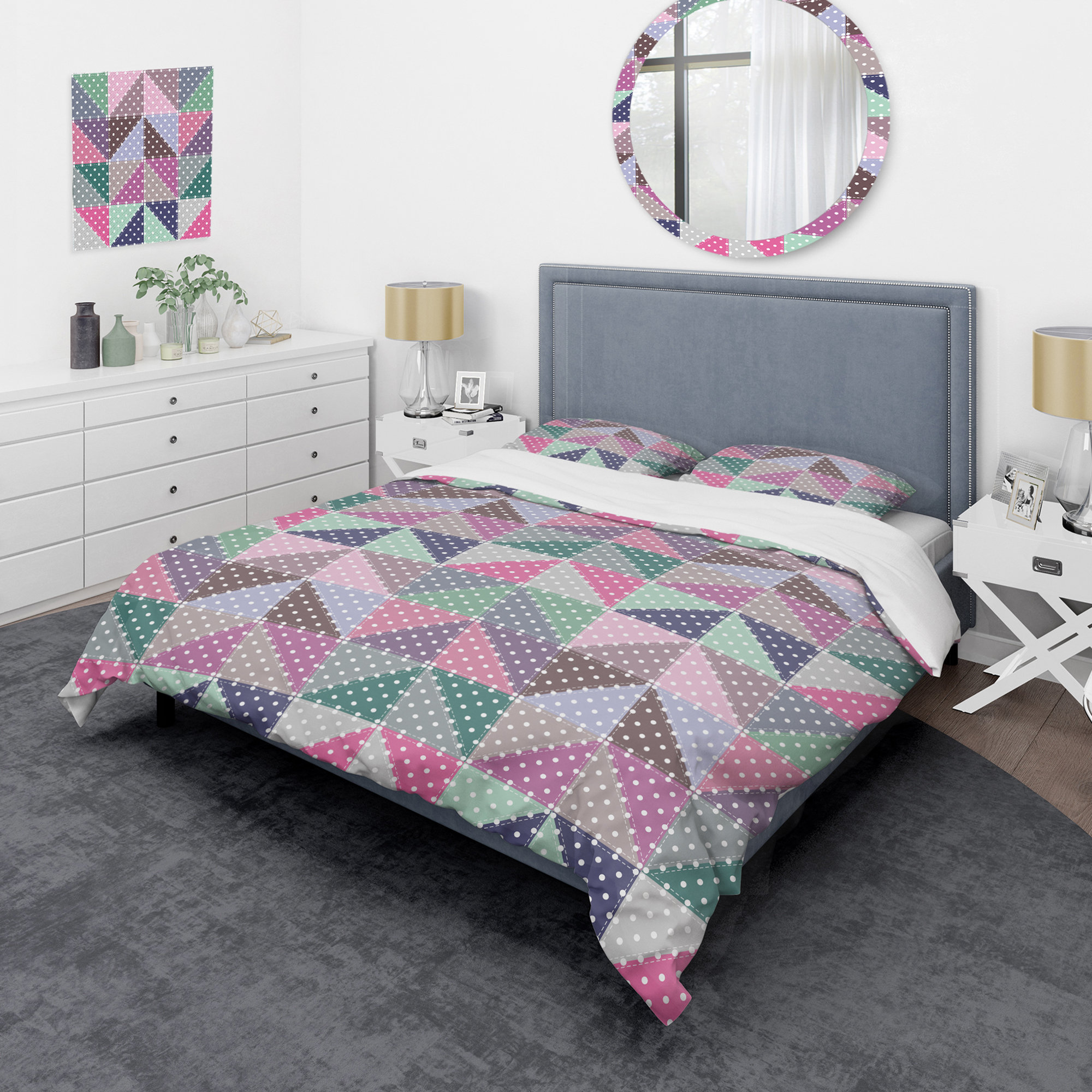 Design Art Multicolor Quilting Patchwork - Abstract Duvet Cover Set ...