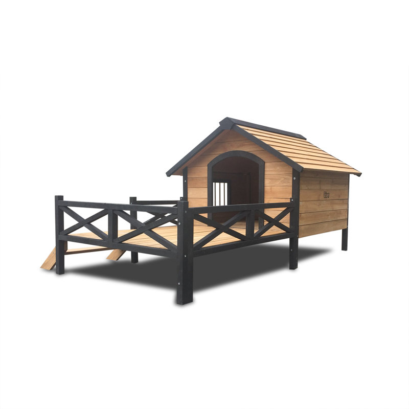 Tucker Murphy Pet™ Dannah Outdoor Brown Wood Dog House, Wooden Dog ...