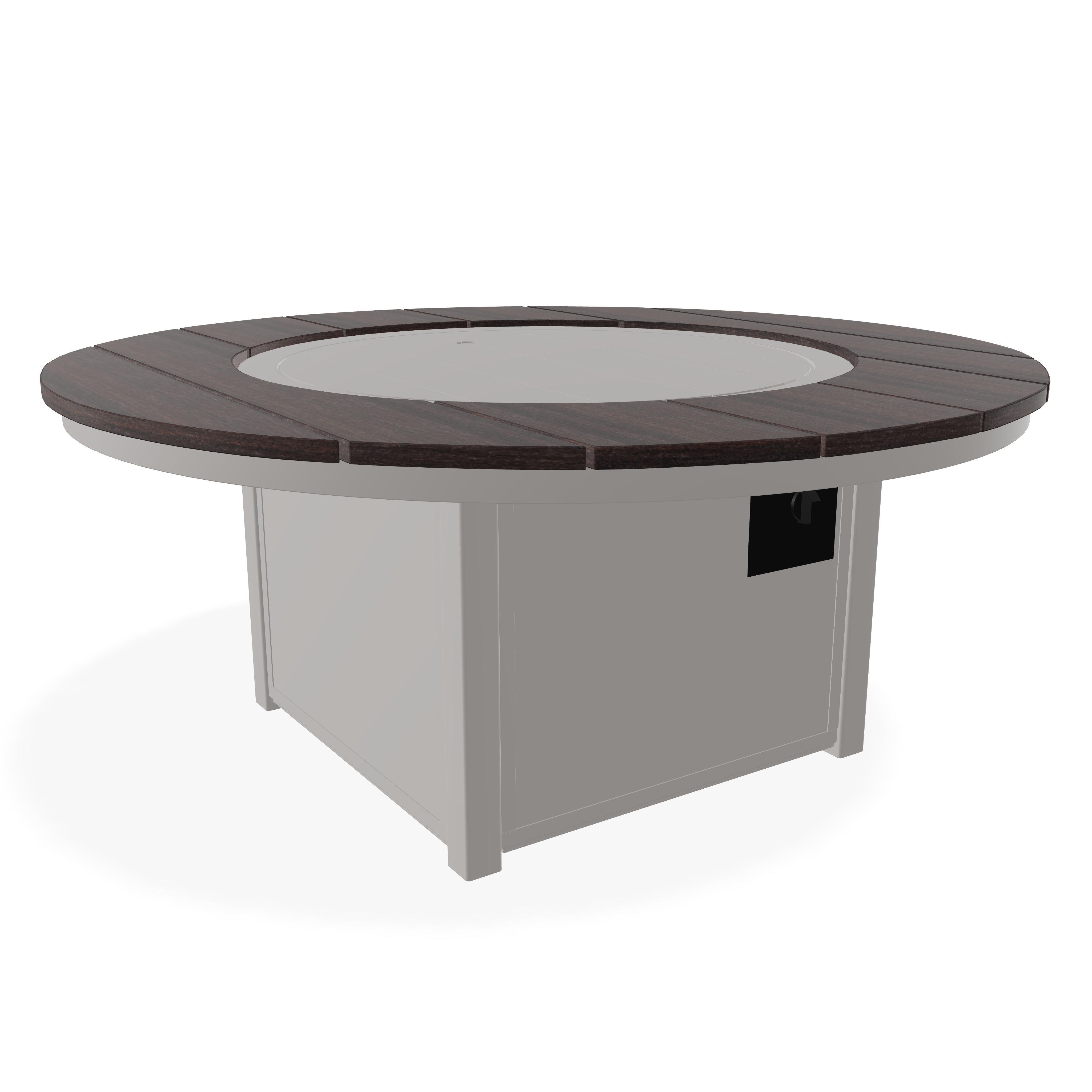 Telescope Casual 54" Round Rustic Polymer Fire Table with Propane Shelf ...
