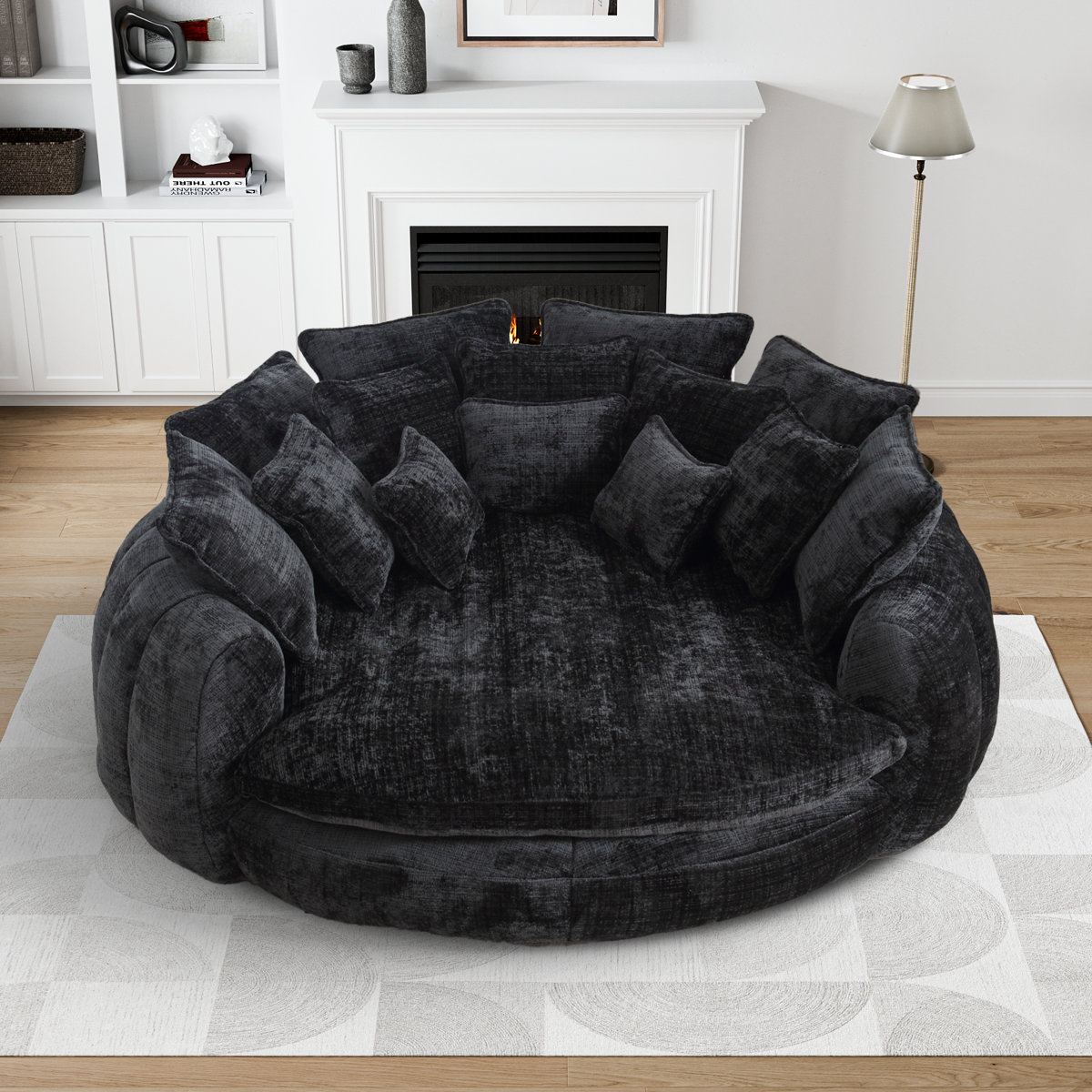 All-in furniture Oversized Bean Bag Sofa - Large Round Loveseat With ...