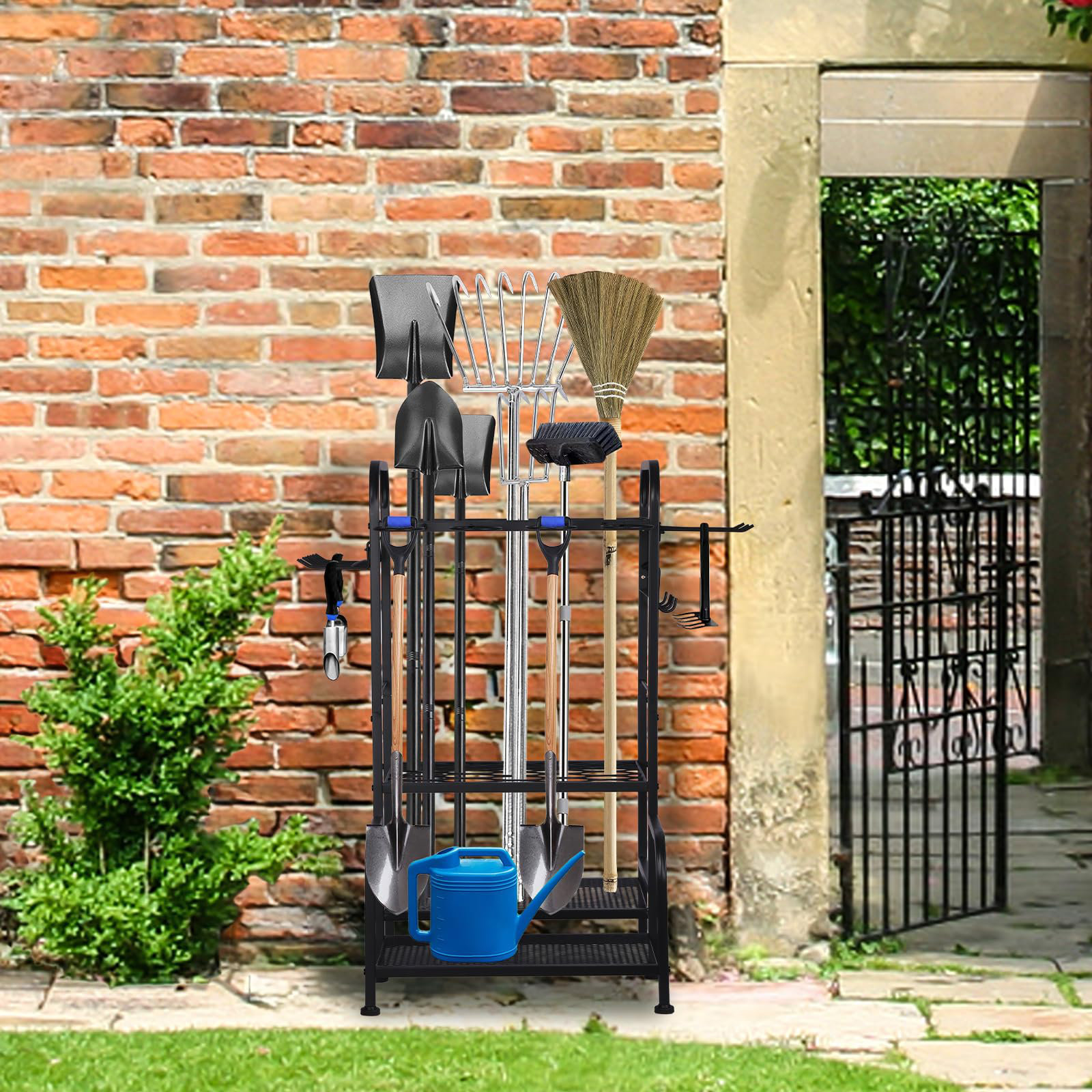 17 Stories Garden Tool Organizer, Heavy Duty Tool Rack Stand, Metal ...