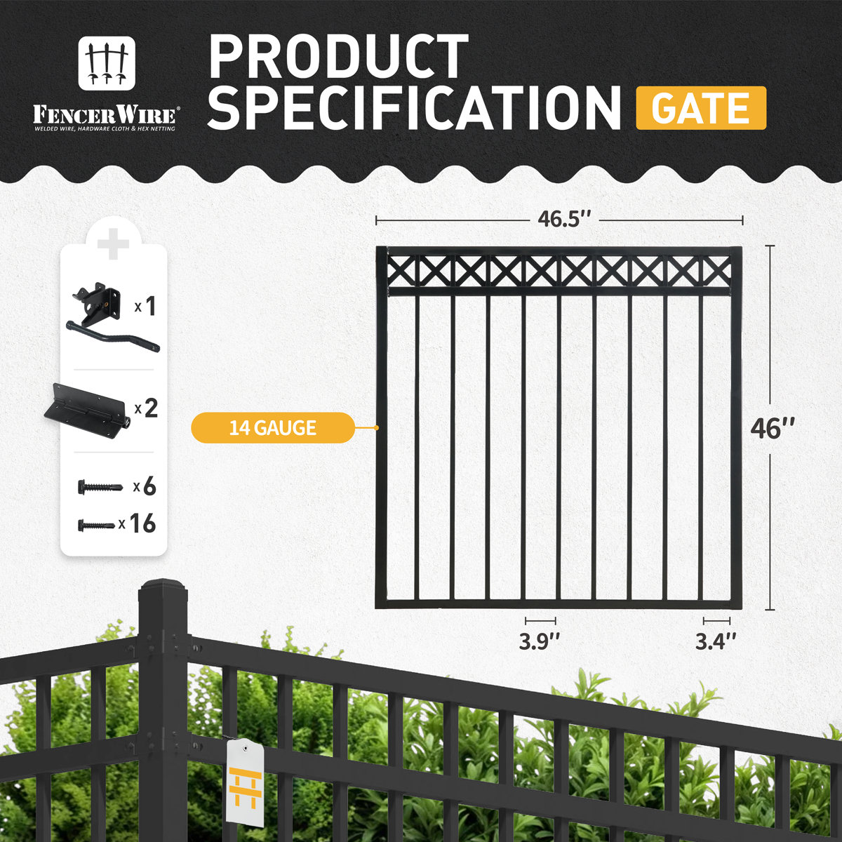 Fencer Wire Heavy Duty 4/ 5/ 6FT H X 4FT W Flat Top X-Pattern ...