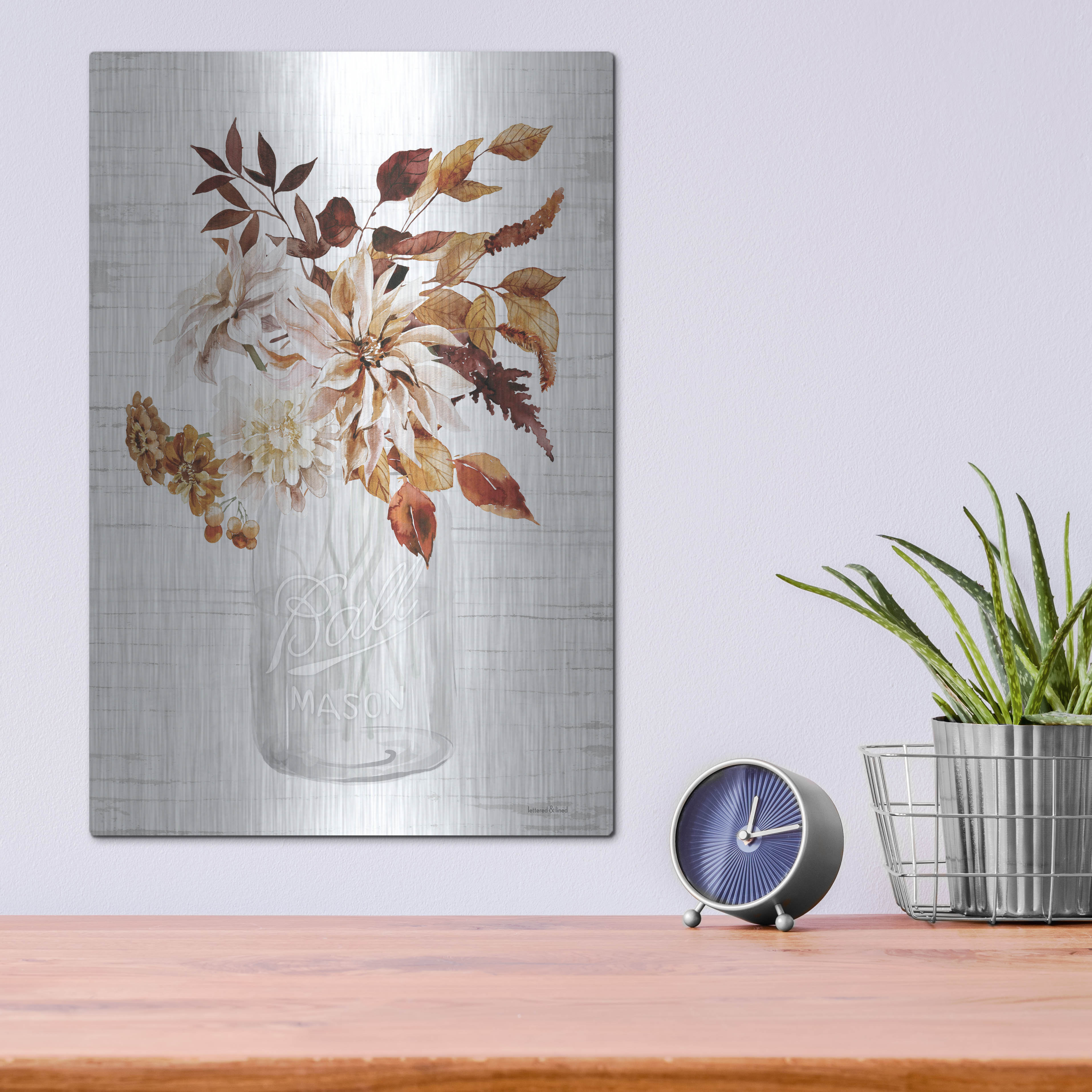 Winston Porter 'Autumn Floral 1' by Lettered & Lined Metal Wall Art ...