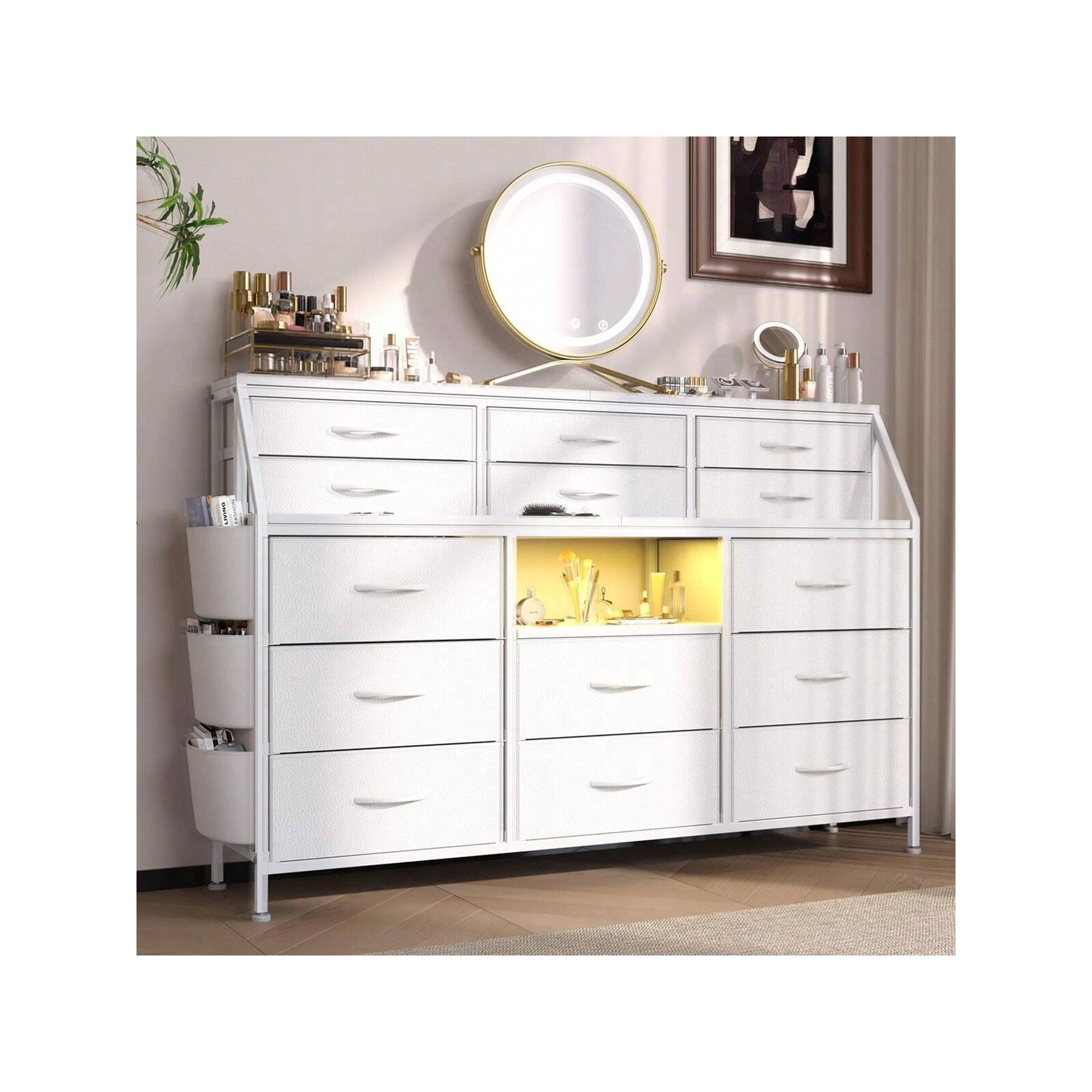 Wrought Studio™ 14 Drawer Dresser, 54" TV Stand Dresser With Power ...