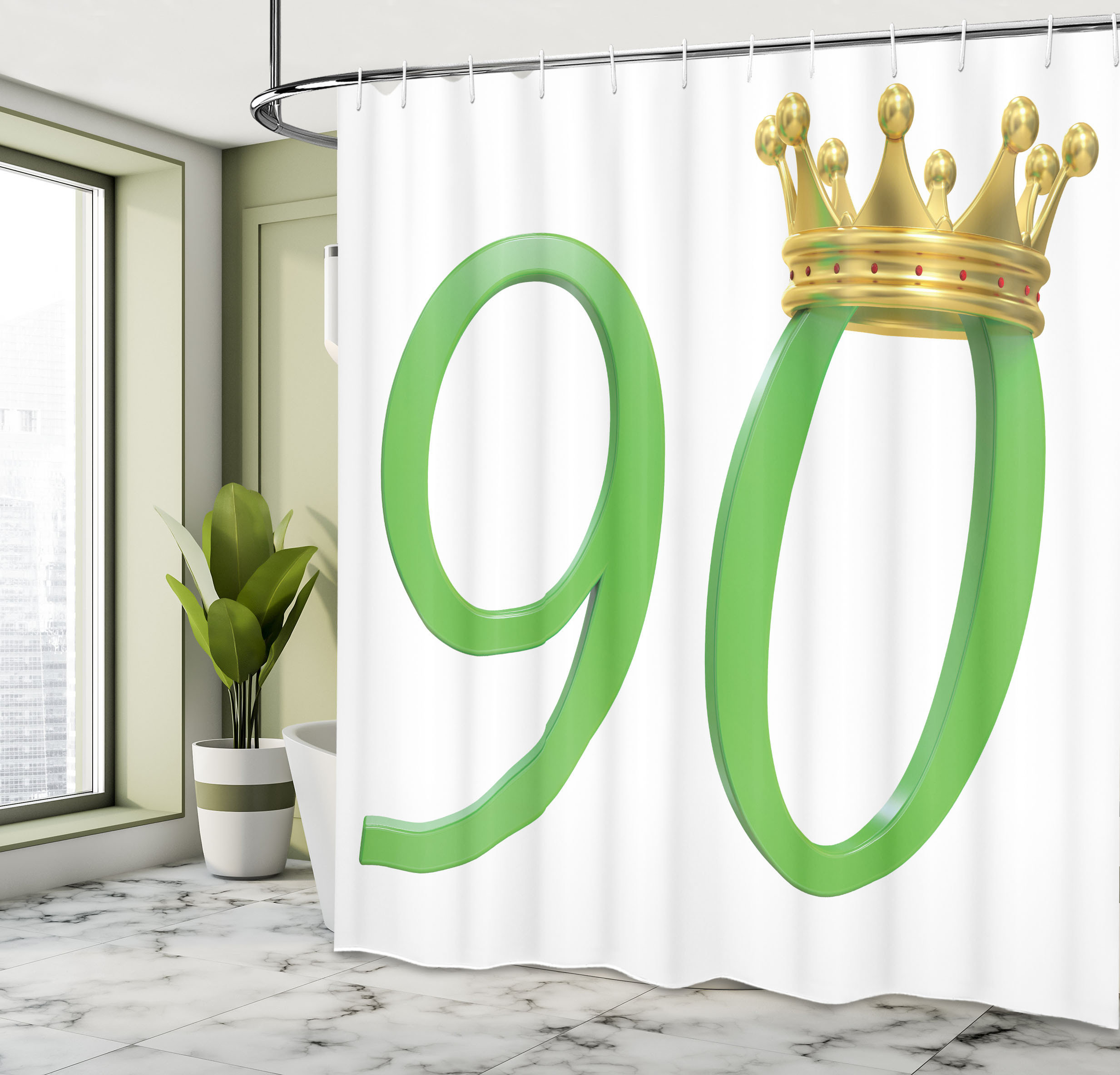 Dakota Fields Celebration Shower Curtain Queen Crown 33327 | Wayfair