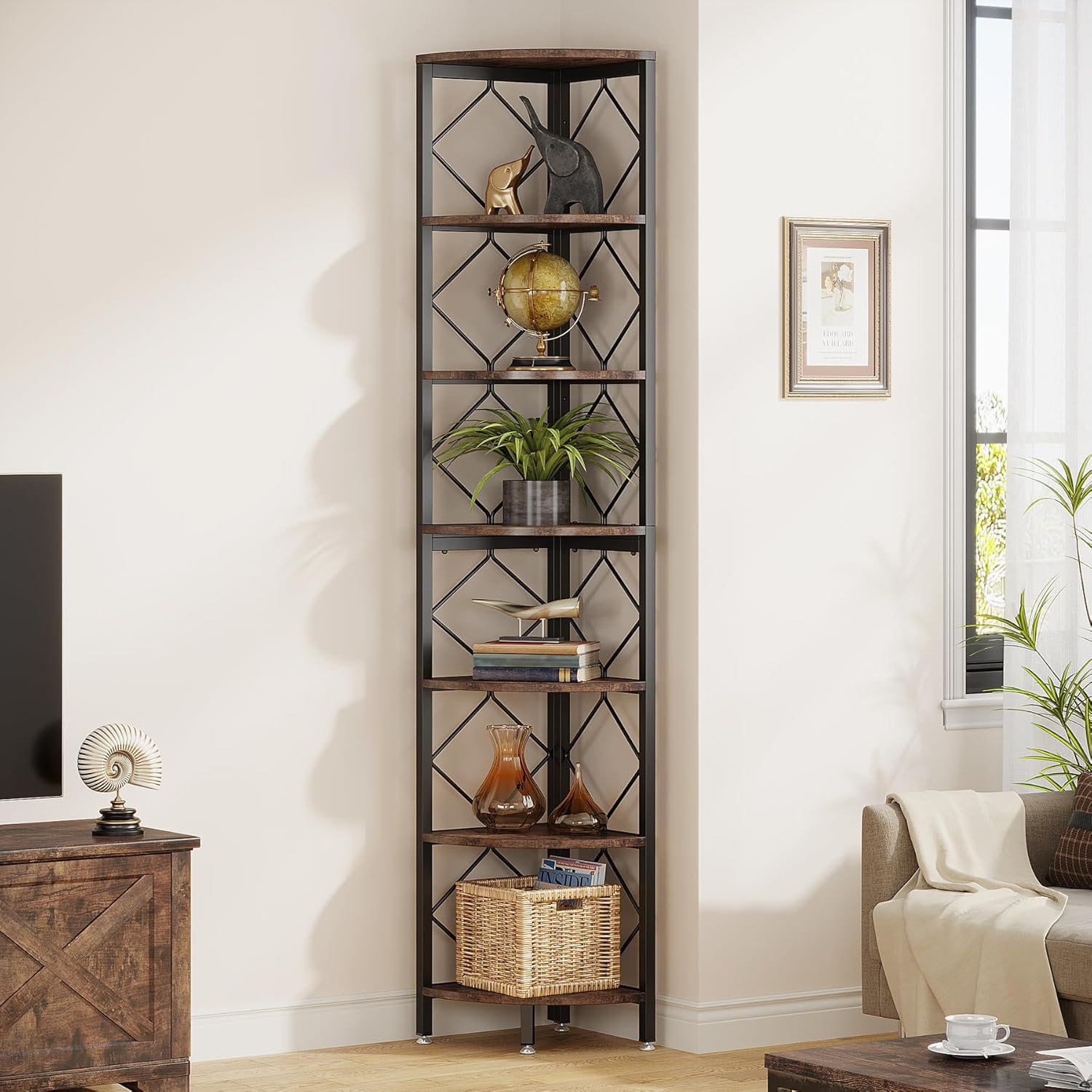 17 Stories 7-Tier Corner Shelves For Small Spaces - 78.7" Tall ...