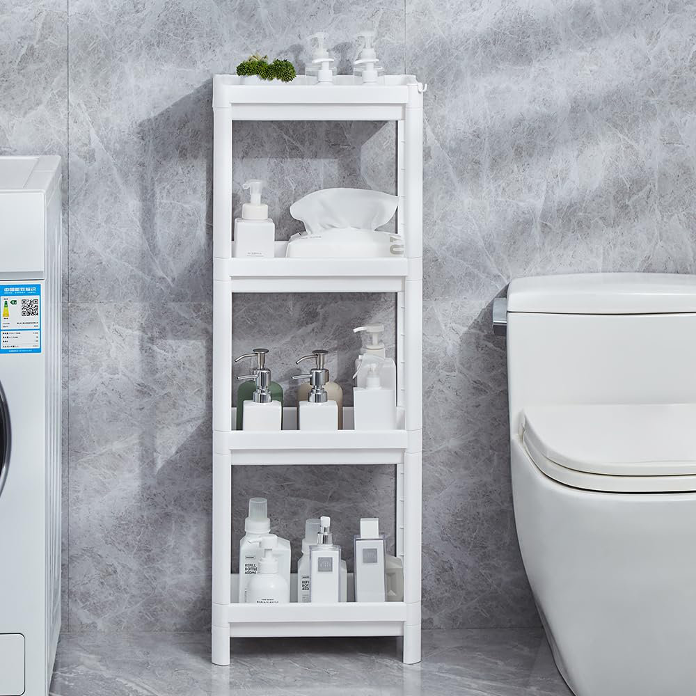 Highland Dunes 4-Tier Bathroom Shelving Unit - Space-Saving Organizer ...