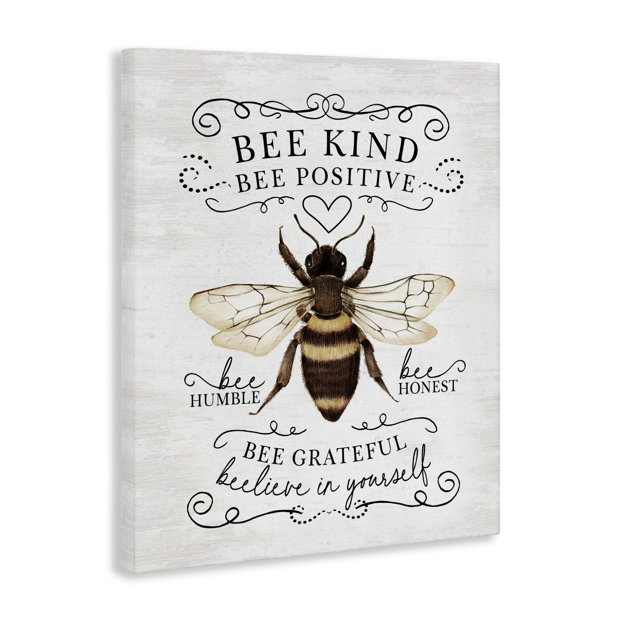 One Allium Way Bee Kind & Positive Country Canvas, design by Lettered ...