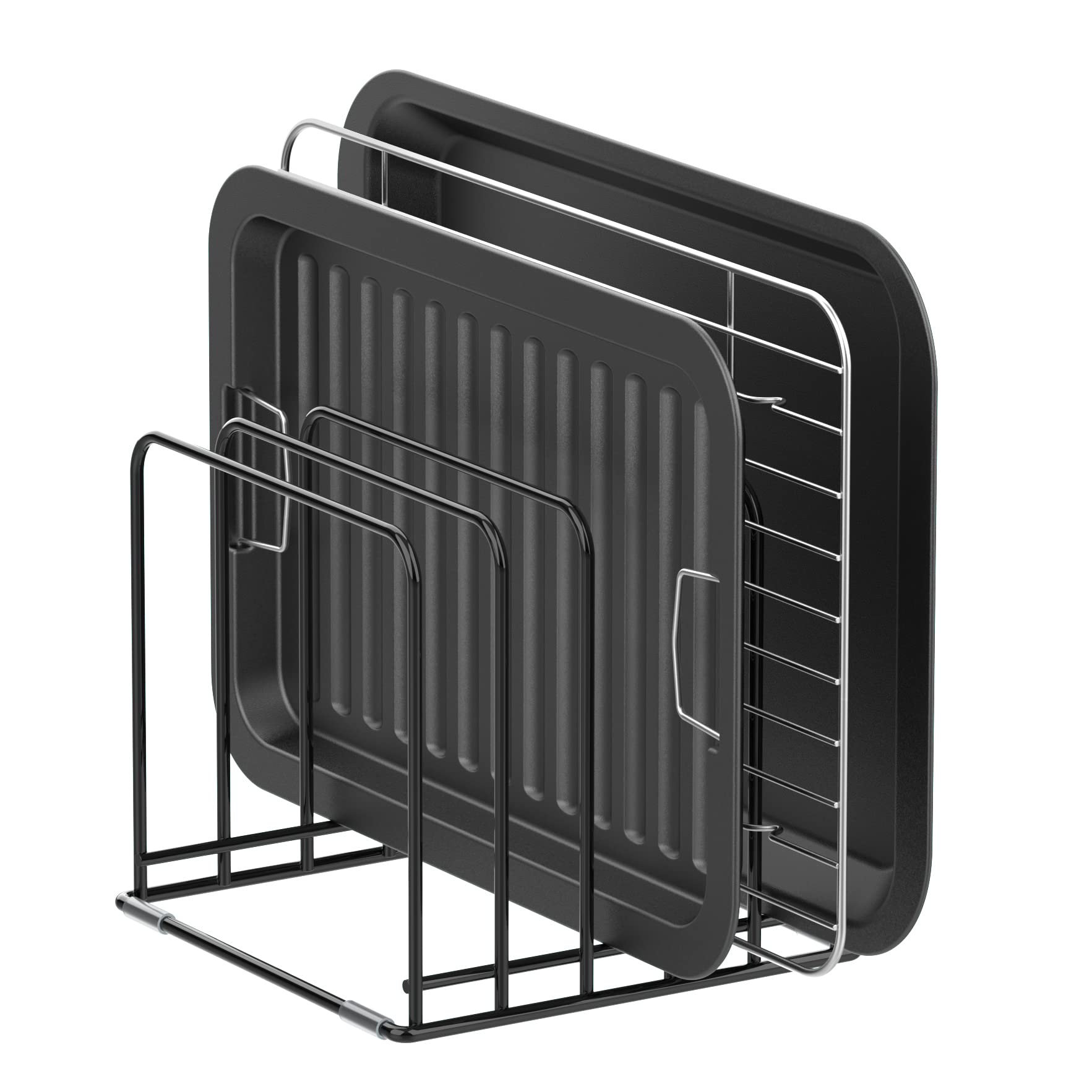 Prep & Savour Steel 5-Slot Cookware Divider Frying Pans Baking Trays ...