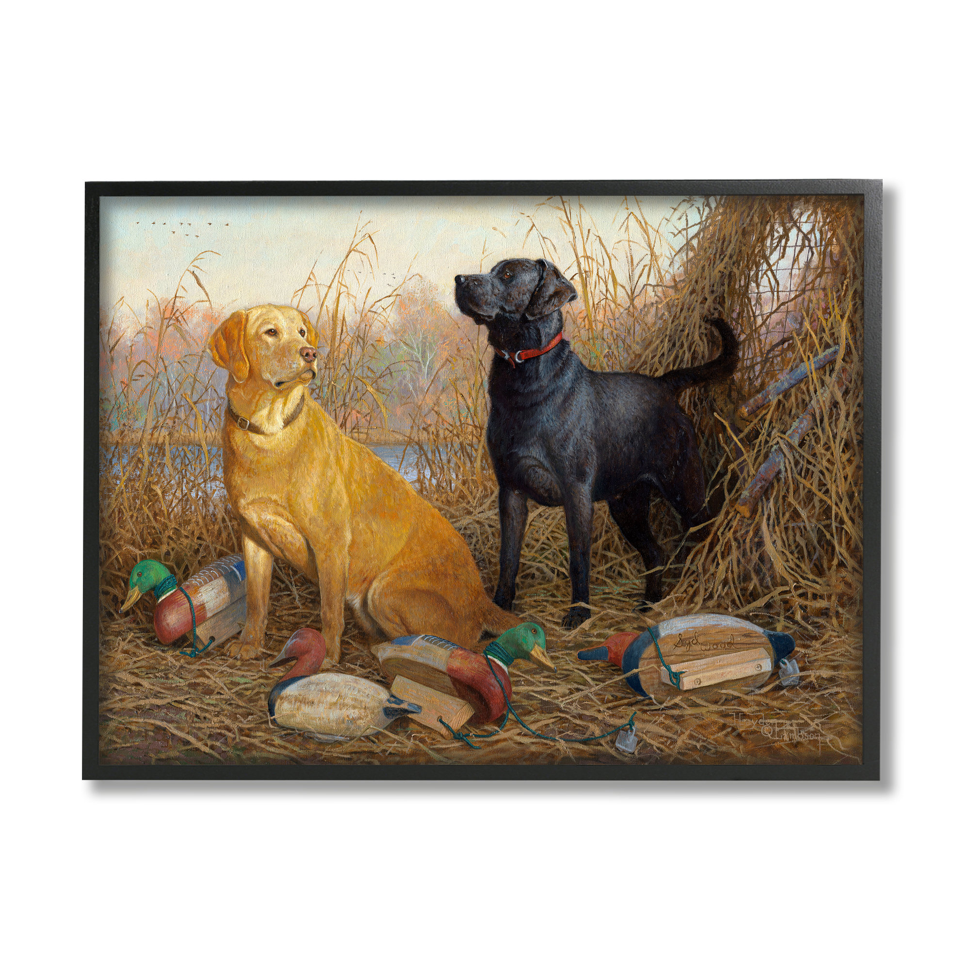 Stupell Industries Hunting Dogs with Decoys by Hayden Lambson Single ...