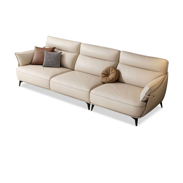 Upstyled Clothing Beige Genuine Leather Modular Sofa cushion couch ...