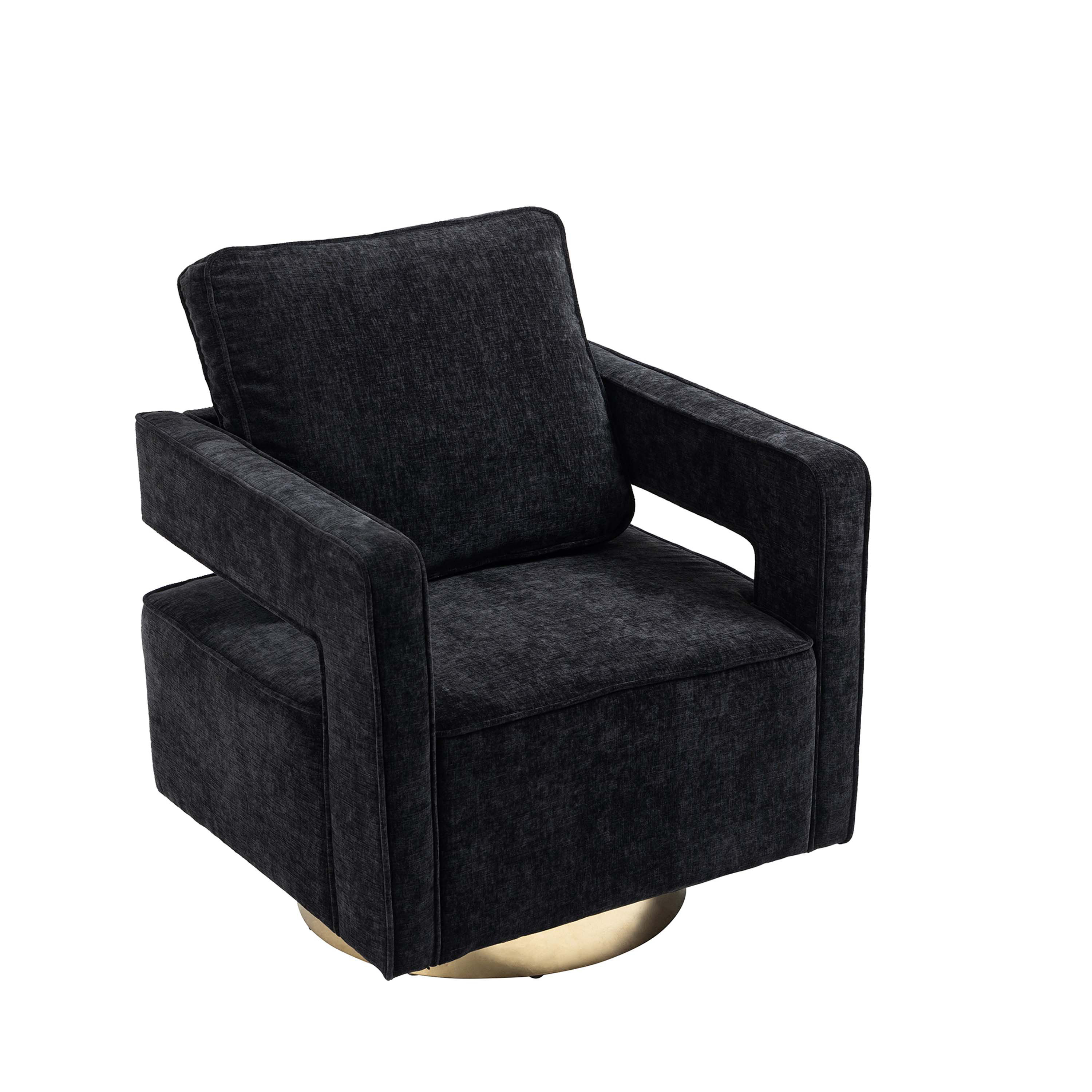 Everly Quinn Swivel Accent Open Back Chair Modern Comfy Sofa Chair With ...