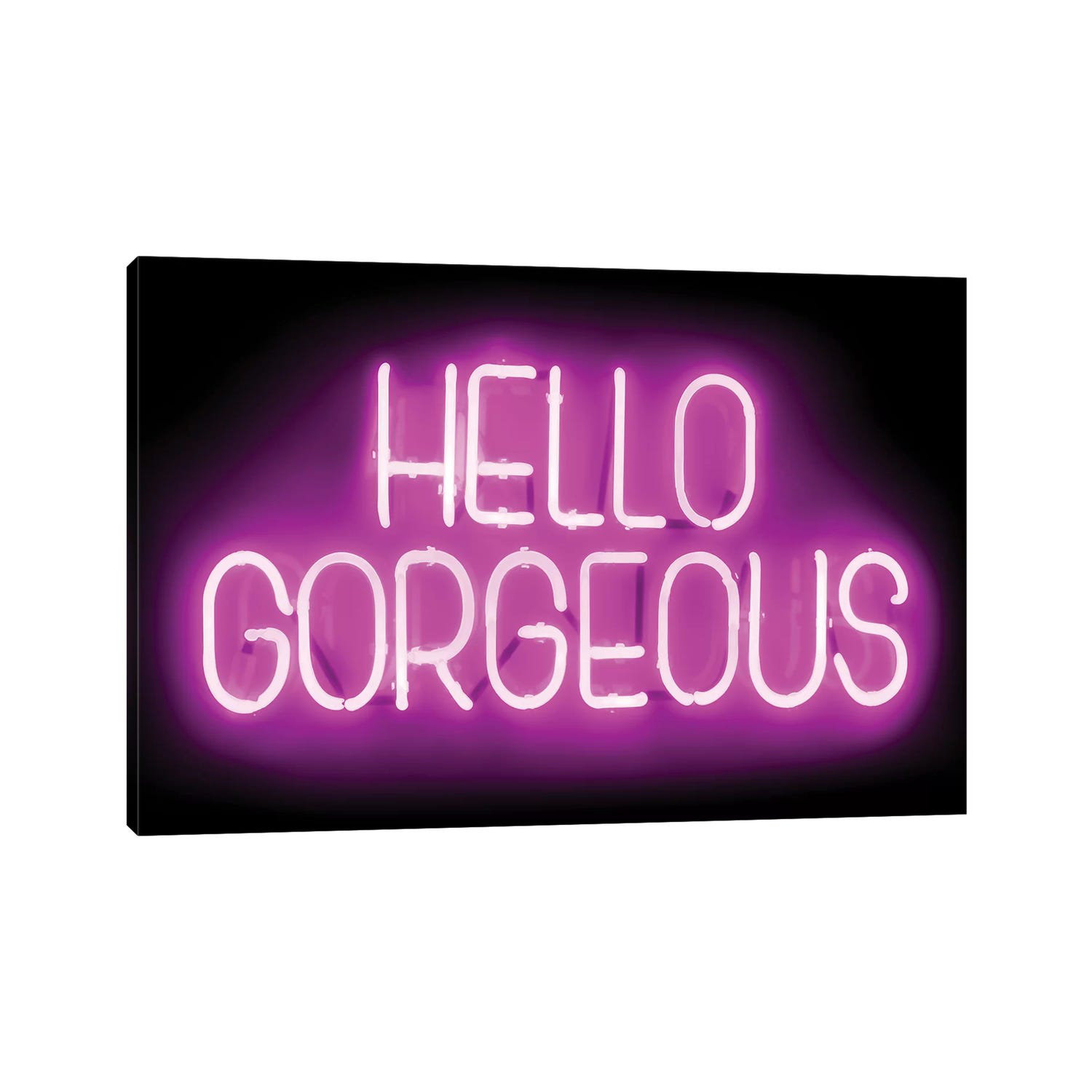 East Urban Home Neon Hello Gorgeous Pink on Black by Hailey Carr ...