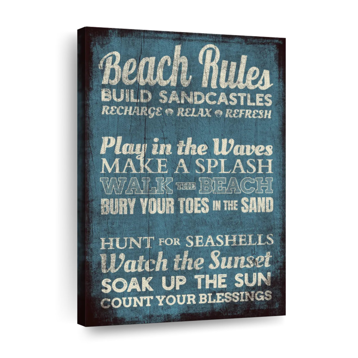 Trinx Beach Rules On Canvas Print | Wayfair