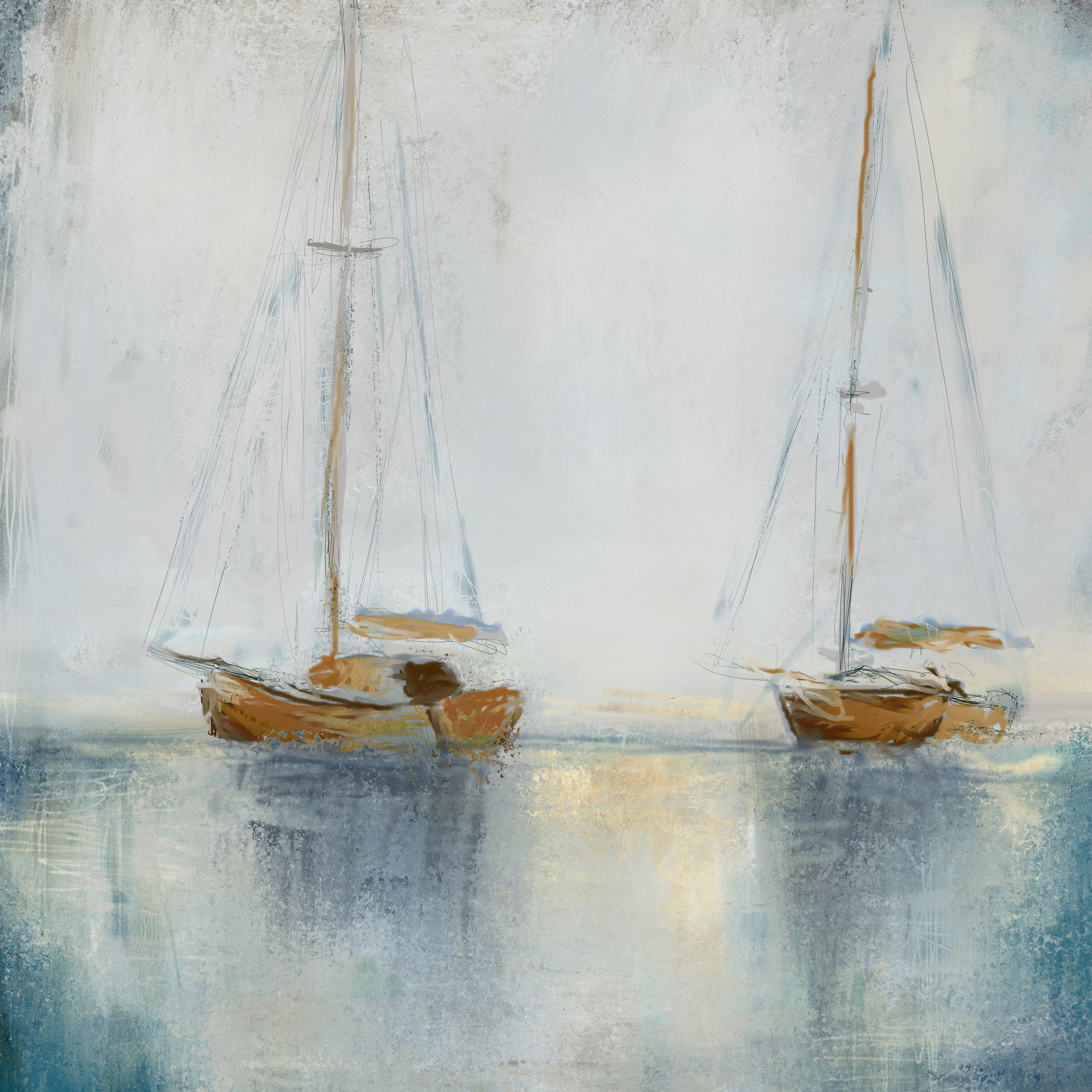 Breakwater Bay " Blue Sailing II " by Rick Novak | Wayfair