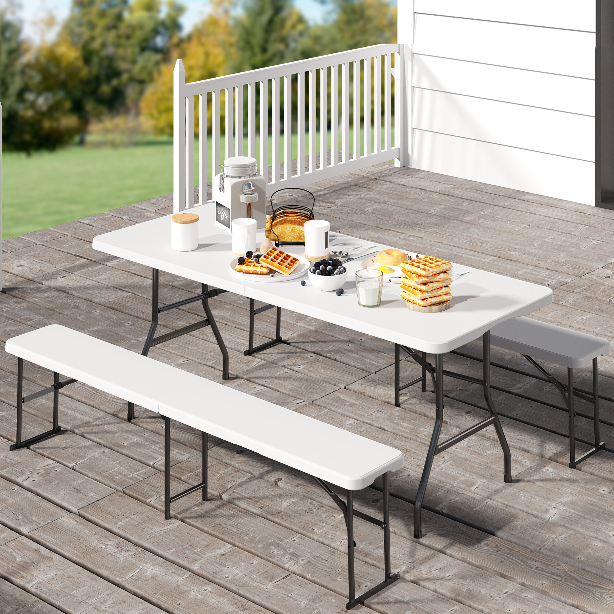Wade Logan® Ashien 2 Patio Picnic Bench & Reviews | Wayfair