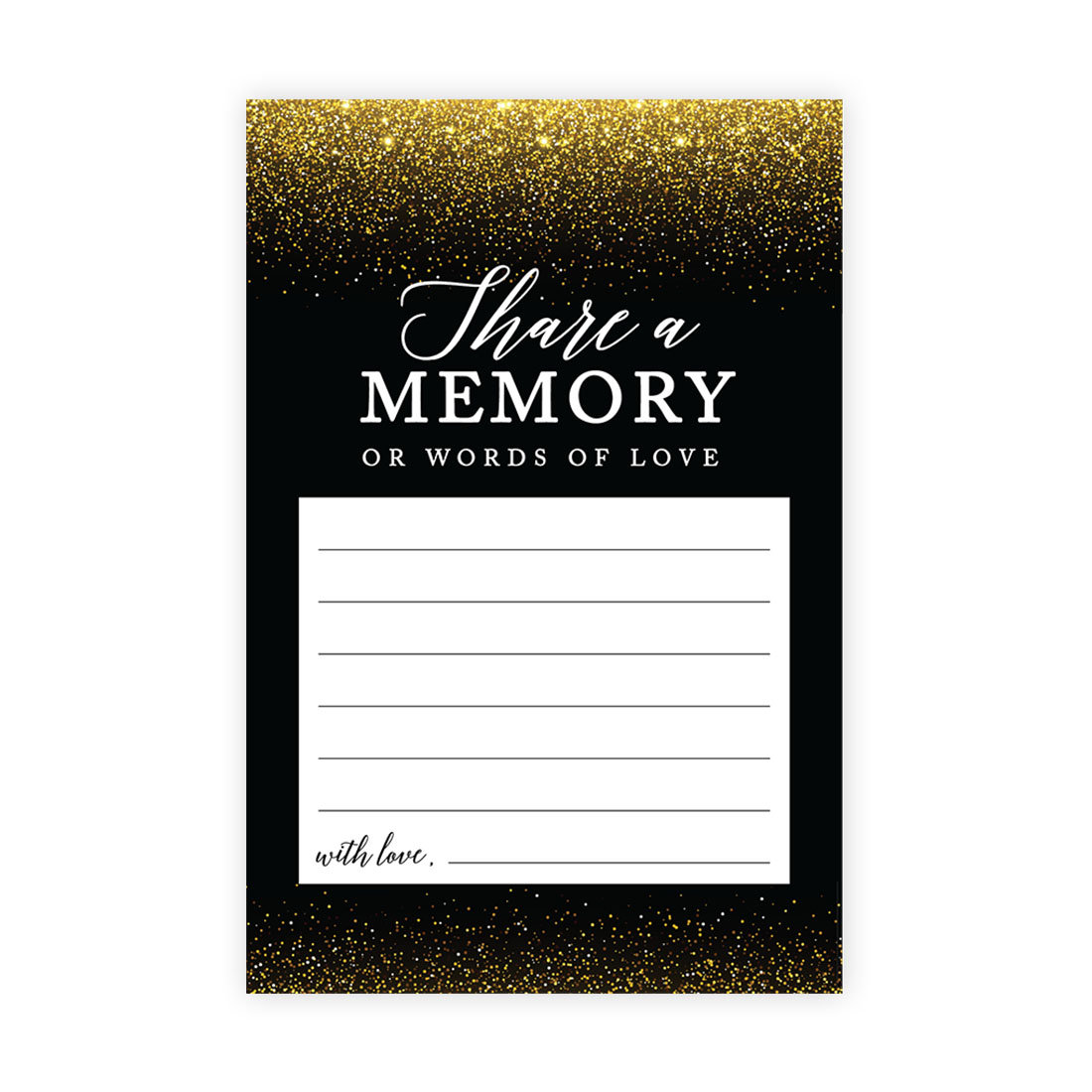 Koyal Wholesale Share A Memory Cards, Black With Gold Speckles 4" X 6 ...