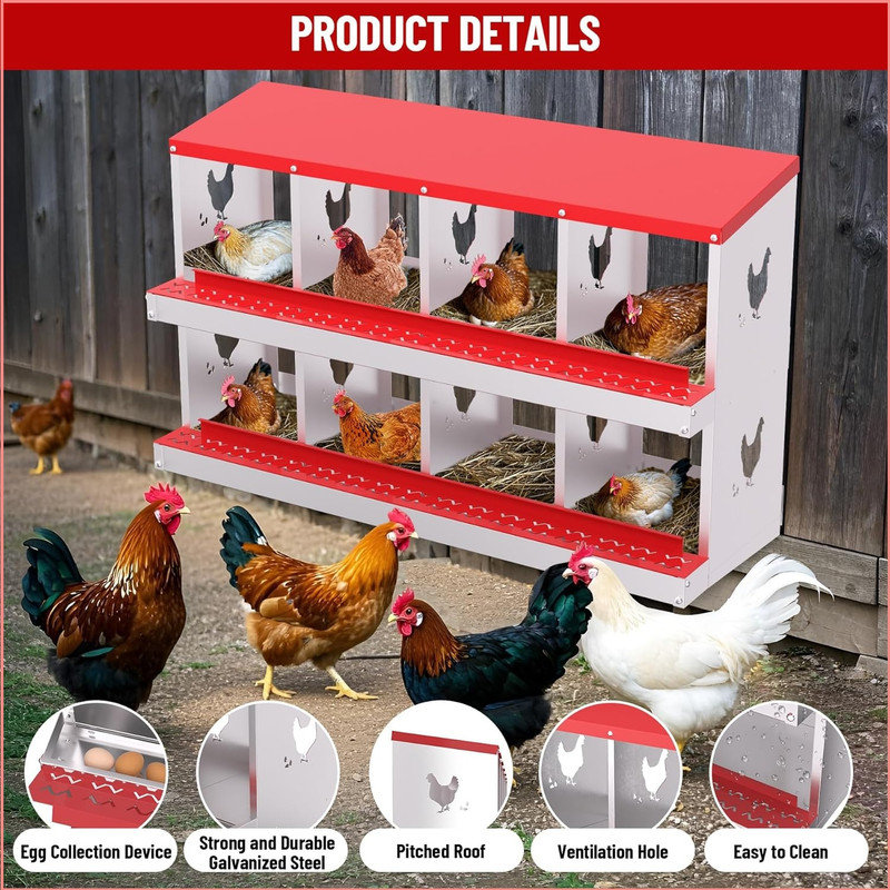 Archie & Oscar™ Chicken Nesting Box 6/8/10 Compartments Laying Boxes ...