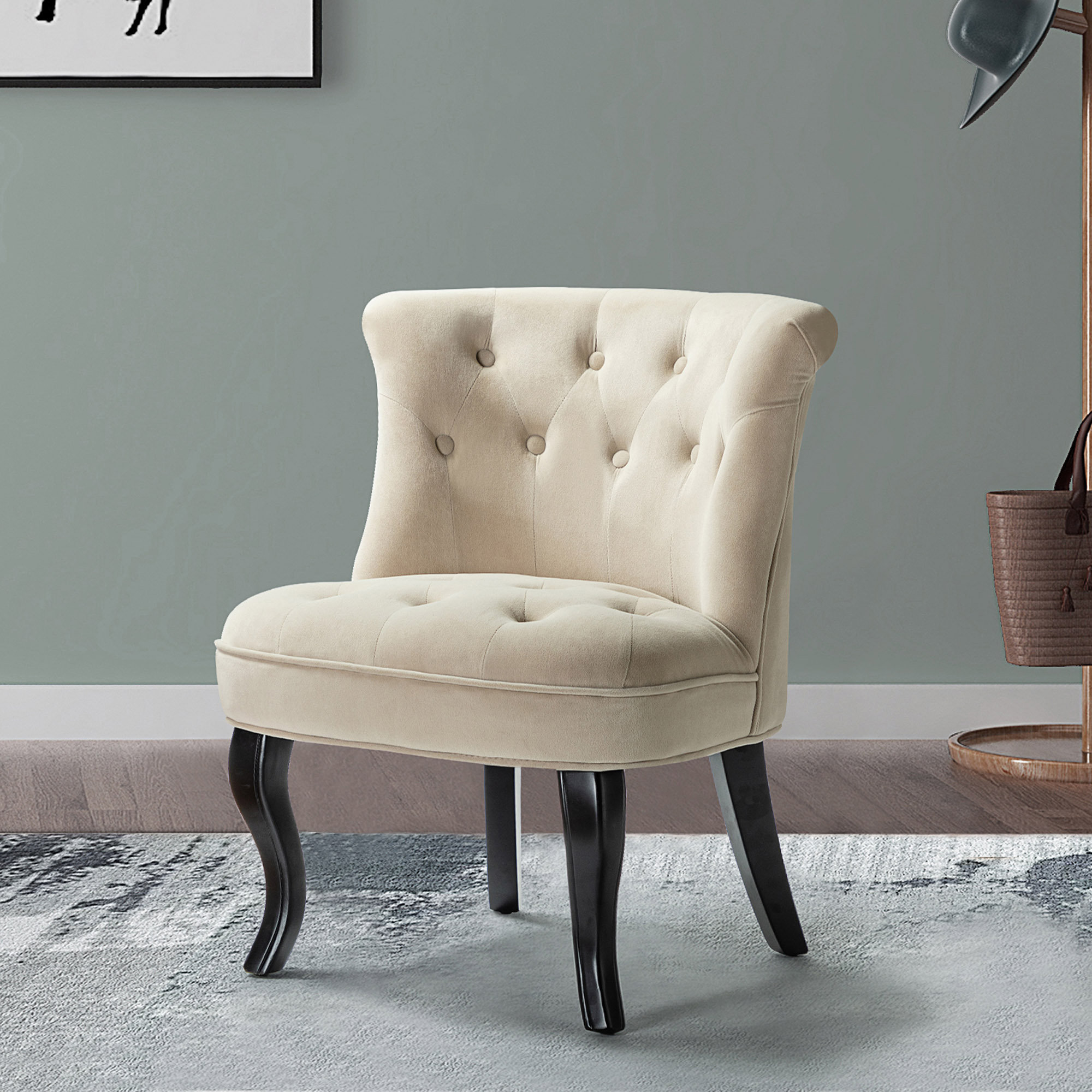 House of Hampton Living Room Chairs,Velvet Makeup Vanity Chair ...