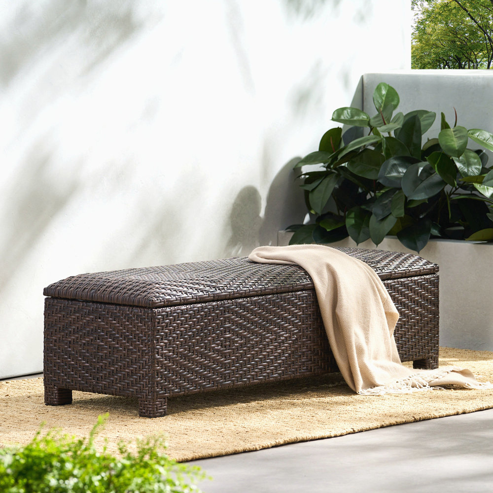 Hokku Designs PE WICKER STORAGE BENCH - Wayfair Canada