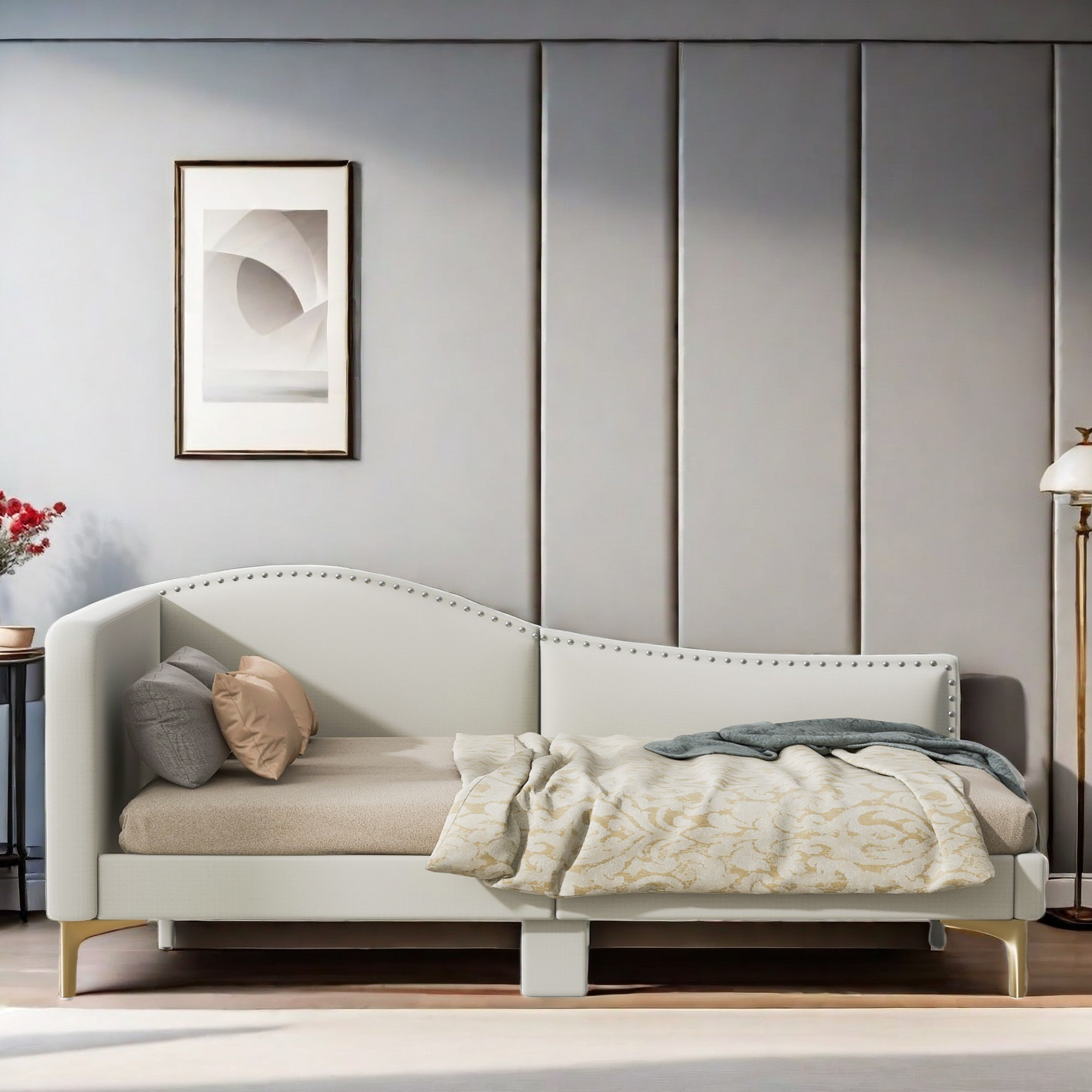 House of Hampton® Upholstered Daybed With Headboard And Armrest ...