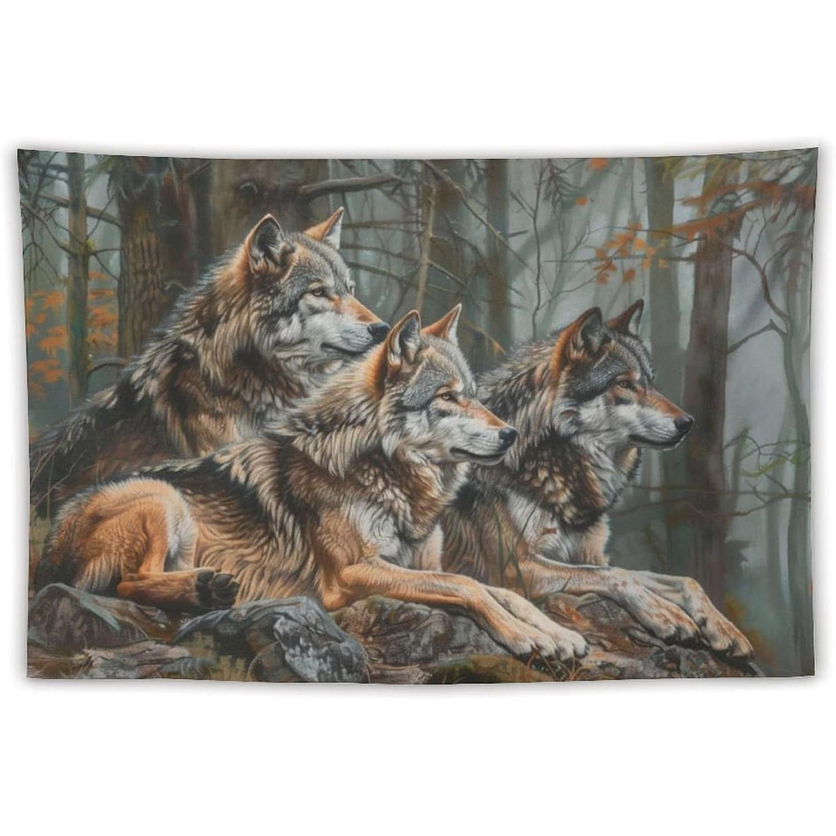 Dakota Fields Wolves Tapestry Wall Hanging Wolf Wall Art Wild Animals ...