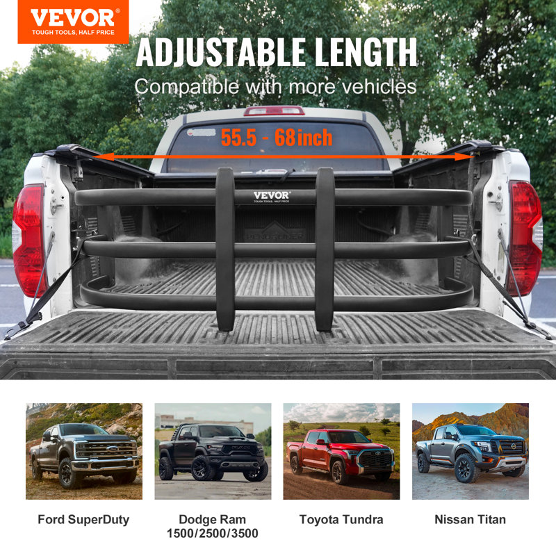 VEVOR Truck Bed Extender, Aluminum Retractable Tailgate Extender | Wayfair
