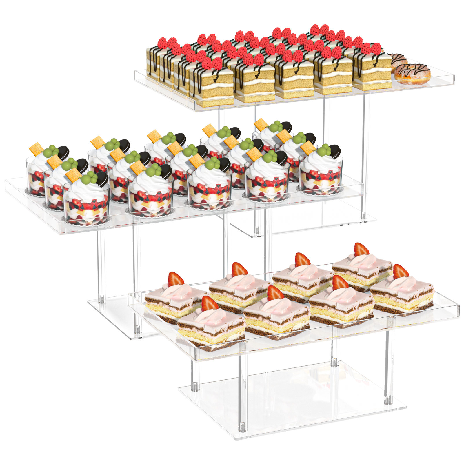 Latitude Run® Cupcake Dessert Table Display Set Transparent Dessert ...