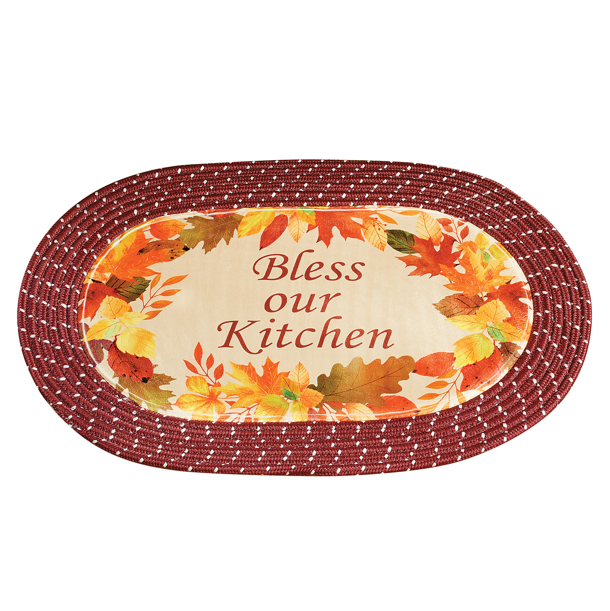 Winston Porter Ariyona Bless Our Kitchen Fall Holiday Braided Kitchen ...