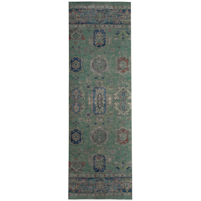 Bungalow Rose Dali Green/Blue Indoor/Outdoor Rug | Wayfair