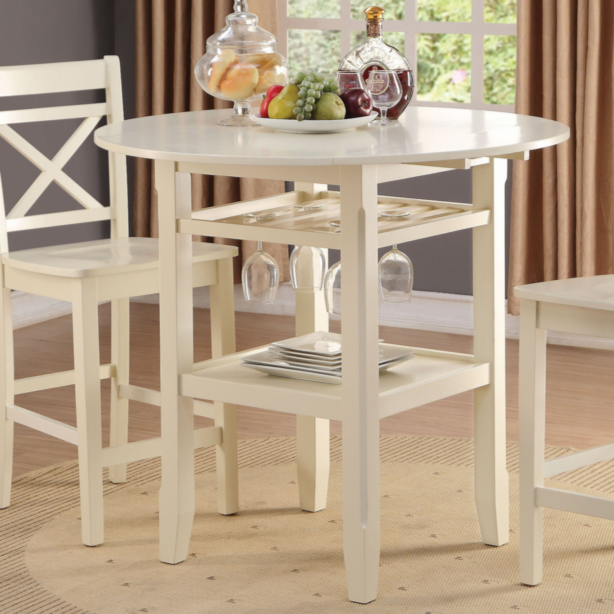 Lark Manor™ Cream 2-Shelf Counter Height Table | Wayfair