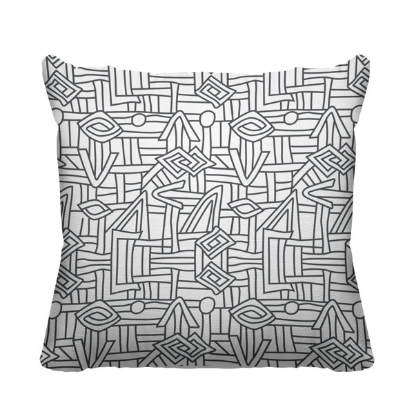 ULLI HOME Zeke Tribal African Kuba Cloth Inspired Indoor Throw Pillow ...