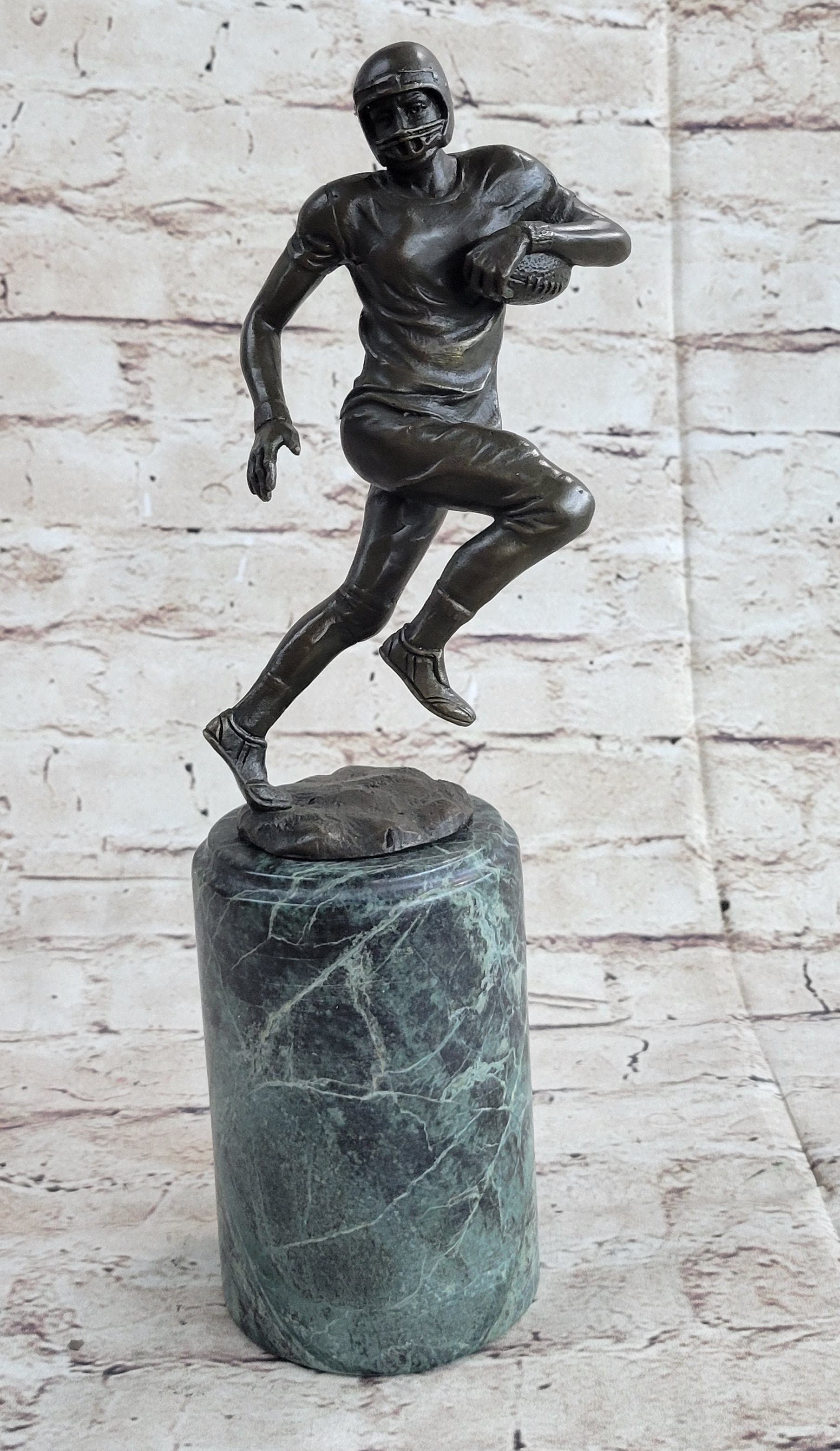 Williston Forge Football Player Nfl Bronze Trophy Sculpture Statue ...