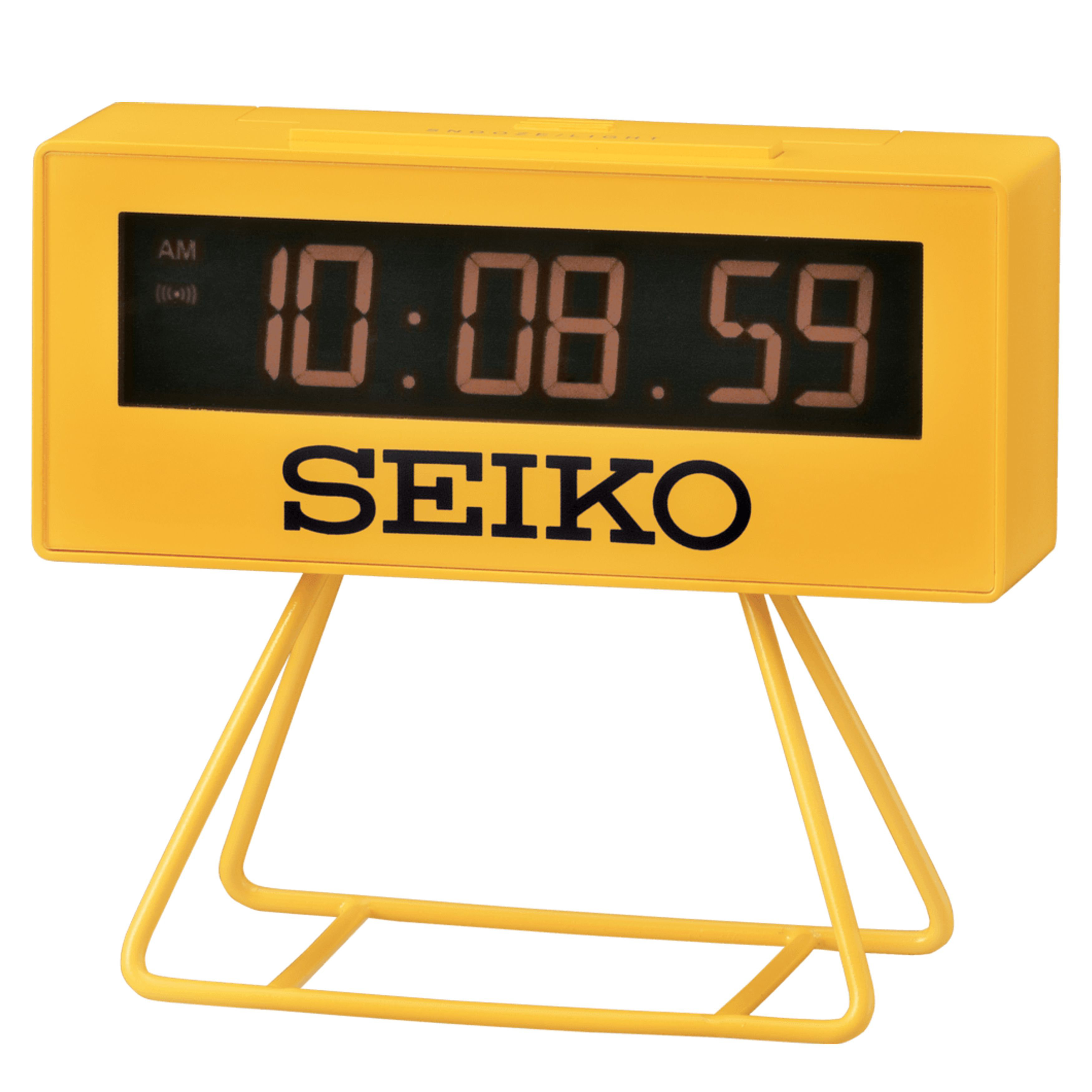 Seiko Olympia Digital Electric Alarm Tabletop Clock in Yellow | Wayfair
