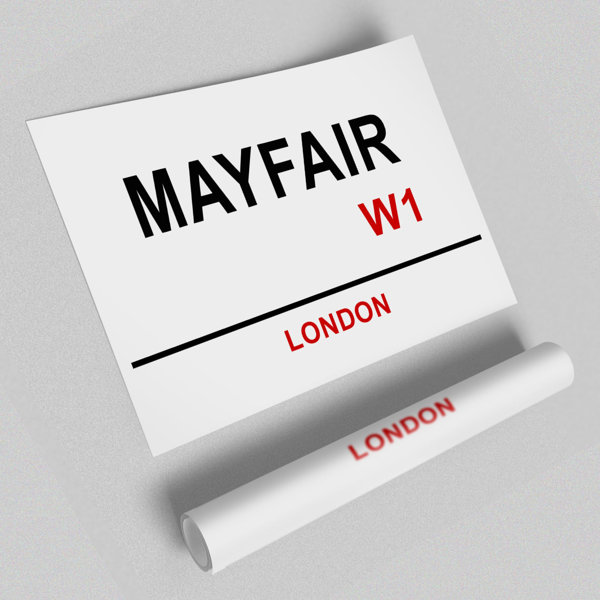 East Urban Home Mayfair Signs Maps - No Frame Print | Wayfair.co.uk