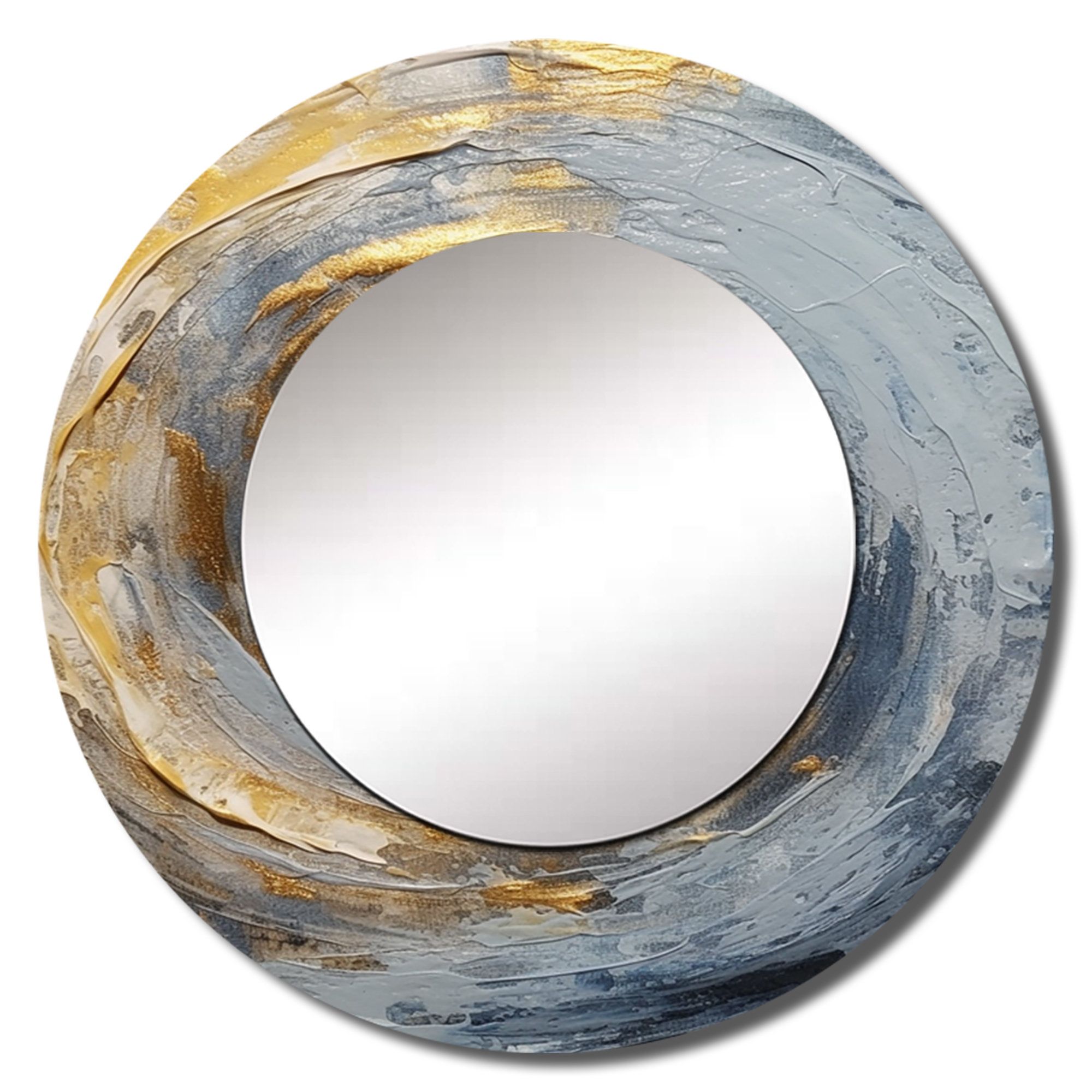 East Urban Home Sarchet - Abstract Spirals Round Mirror Wall Decor ...