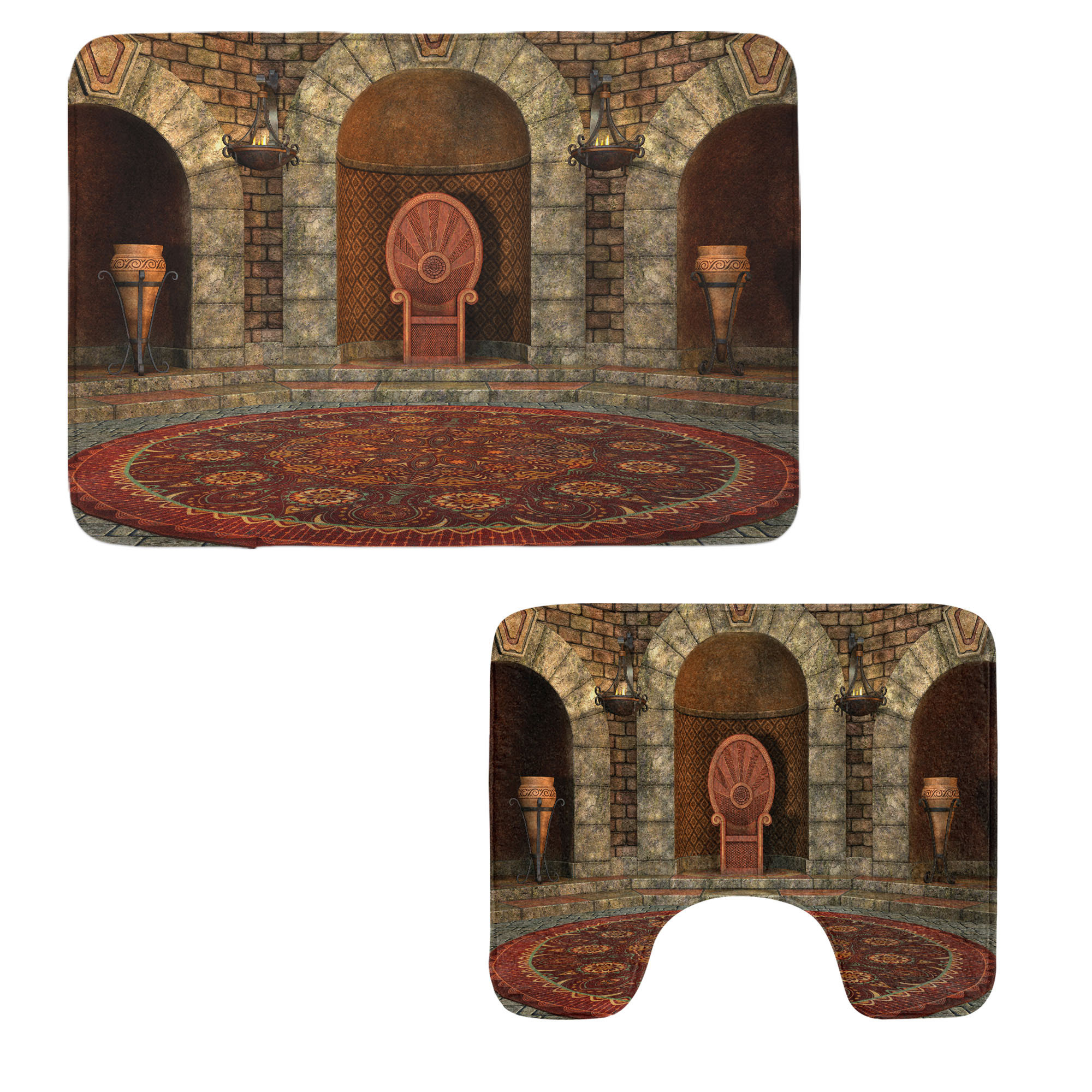 East Urban Home Gothic Bathroom Rug Set 2 Pieces Rectangle & Contour ...
