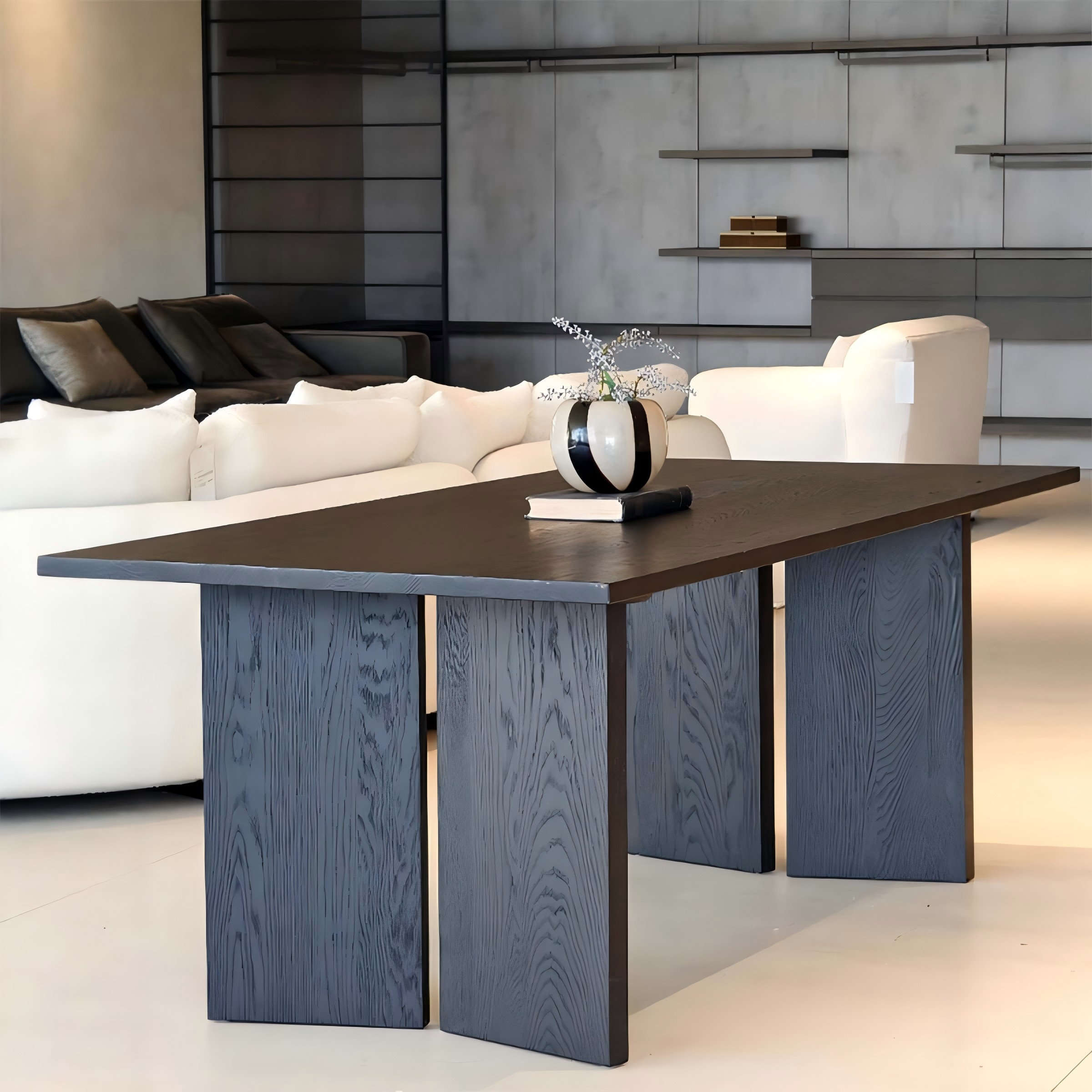 Latitude Run® Retro Black Solid Wood Rectangular Conference Table ...