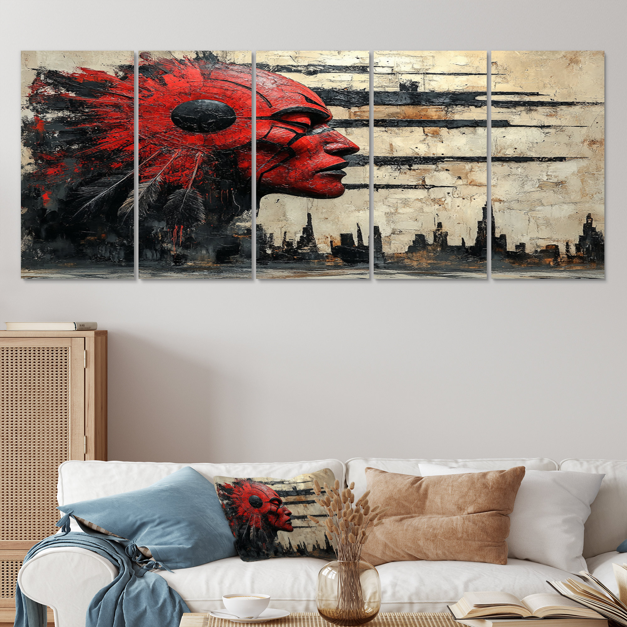 Dakota Fields Canadian Inuit Art Red Black Shaman I - Canadian Inuit ...