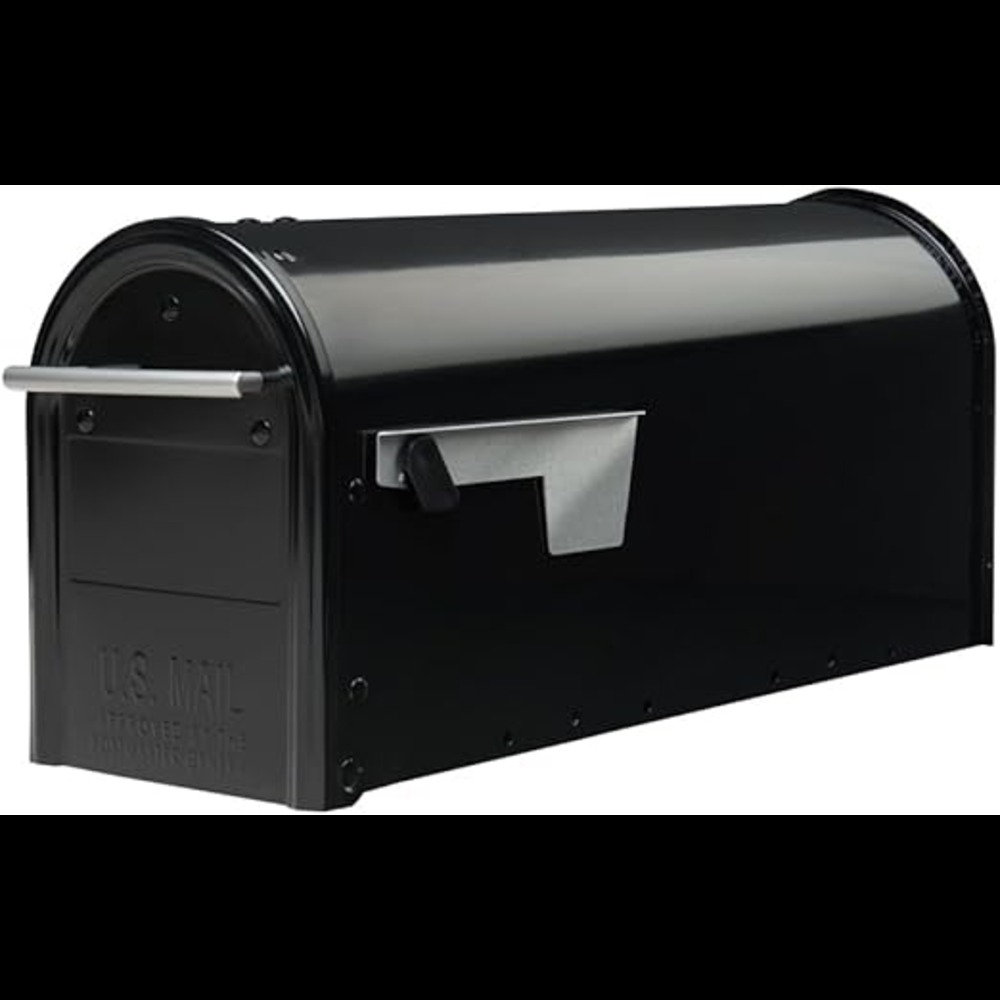 Invenitiah Architectural Mailboxes Franklin Post Mount Mailbox, Black ...